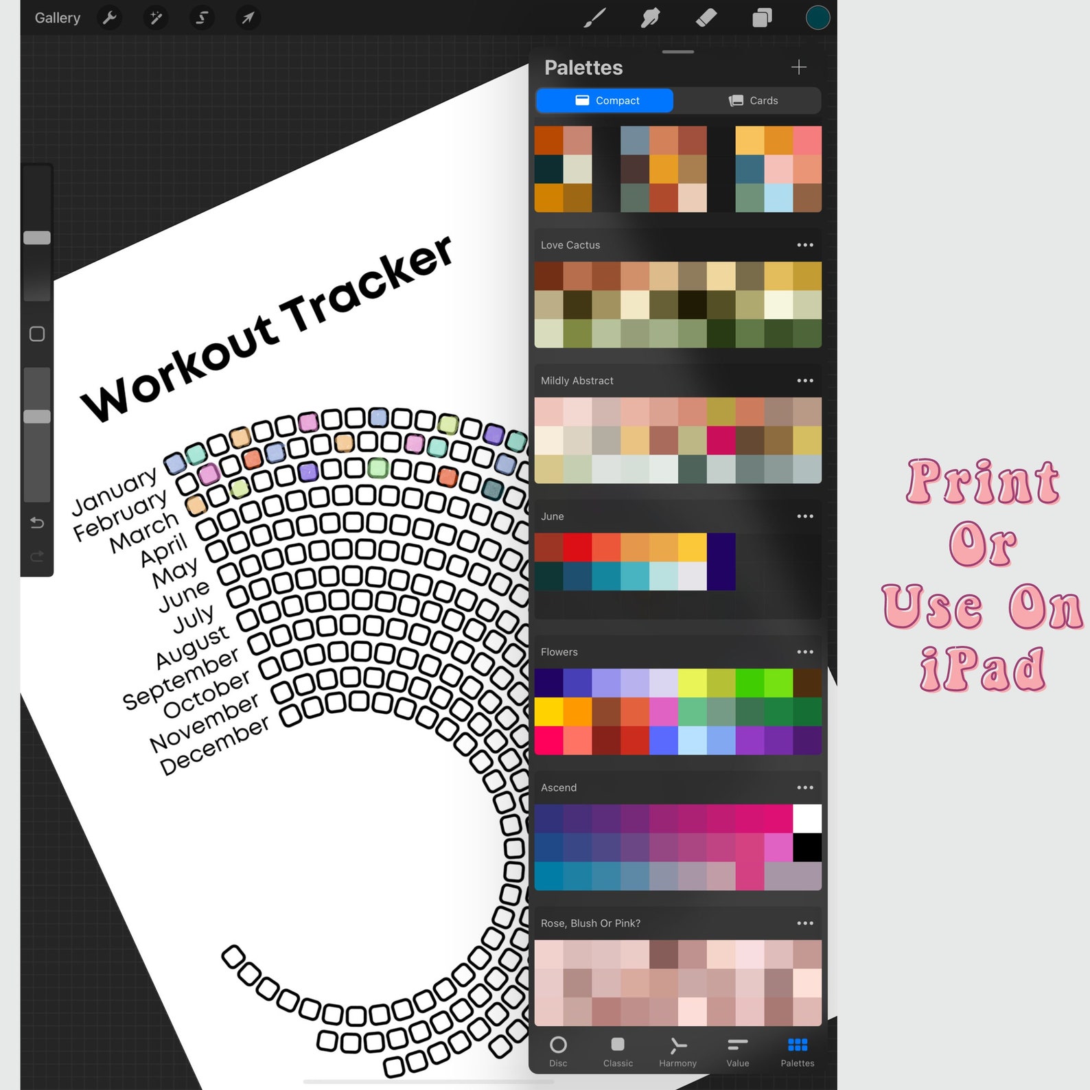 2025 Bundle Circular Workout Tracker Printable Daily Exercise Track ...