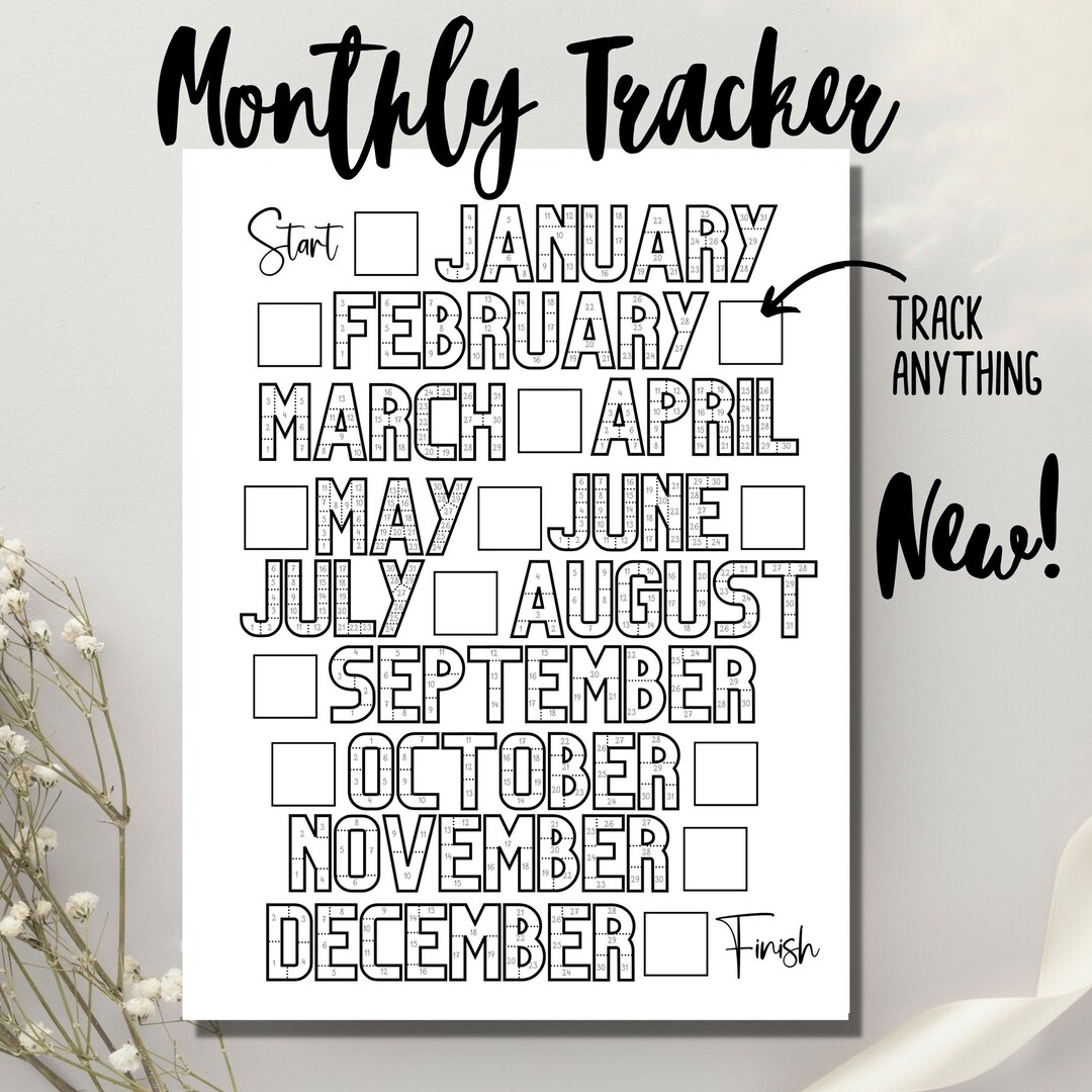 New 2025 Workout Tracker Printable - Color and Track Miles, Steps, or ...