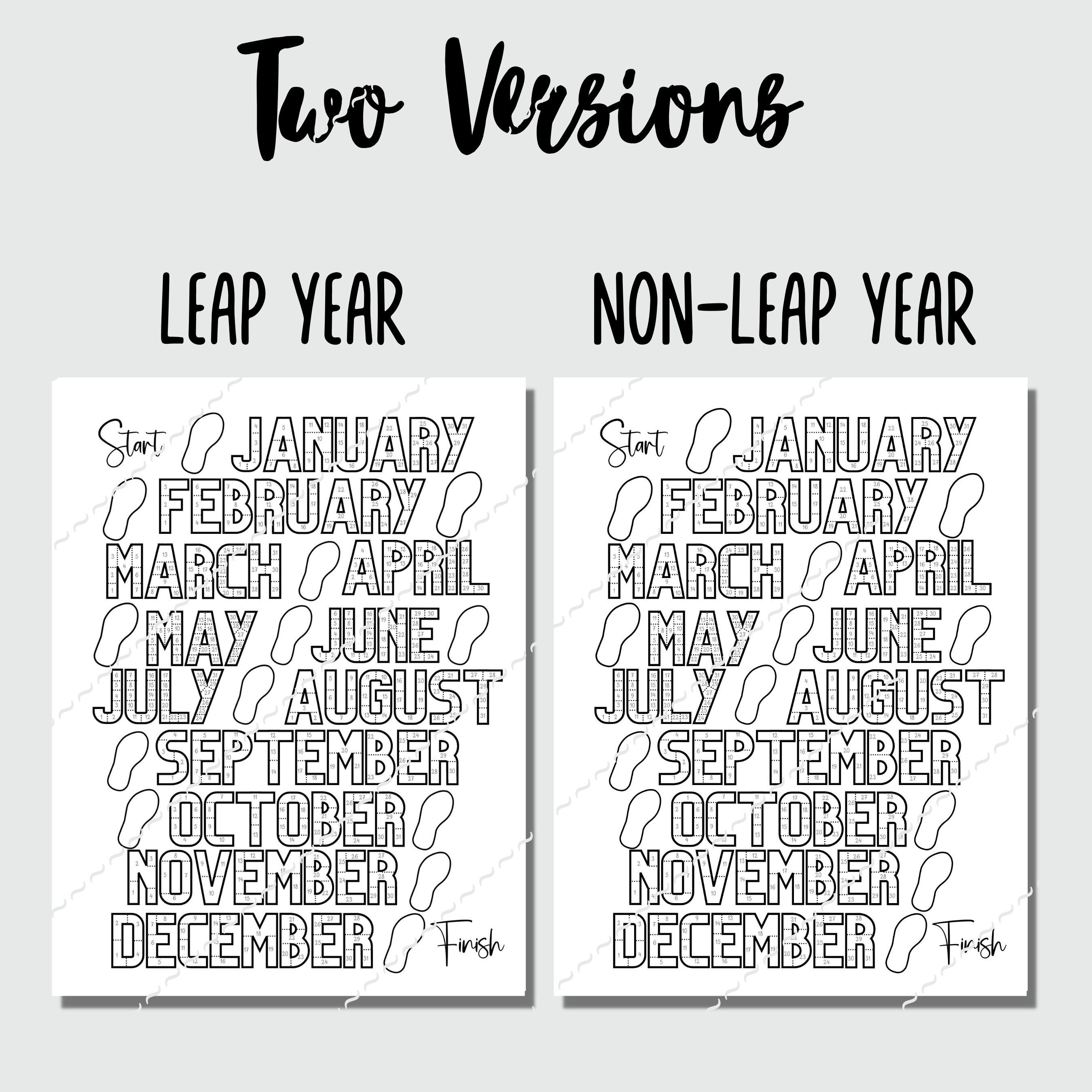 2024 Yearly Step Tracker Printable Steps Log Color and Track Your Steps ...