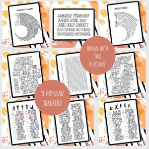 2025 Bundle Circular Workout Tracker Printable Daily Exercise Track ...