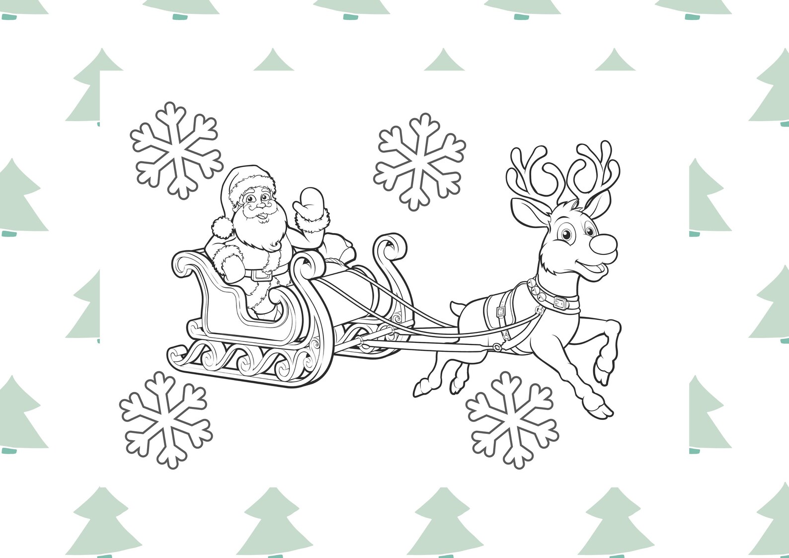 Set of 4 Kids Christmas Printable Colouring Sheets, Digital Download ...