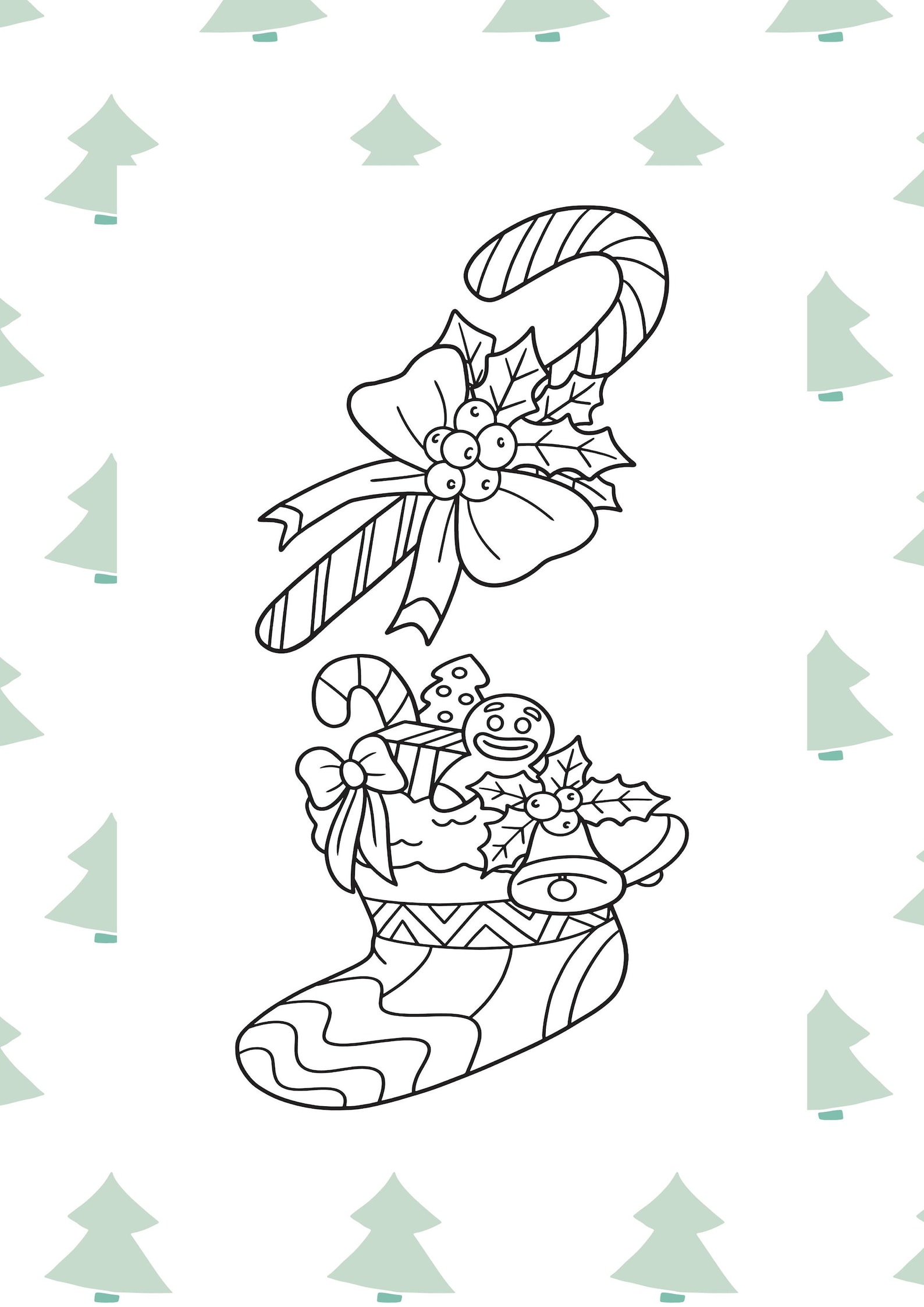 Set of 4 Kids Christmas Printable Colouring Sheets, Digital Download ...