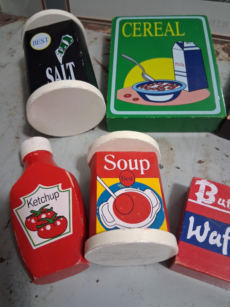 Block Wood FOOD Toys for Pretend Play - 10 PIECES!!! - Etsy