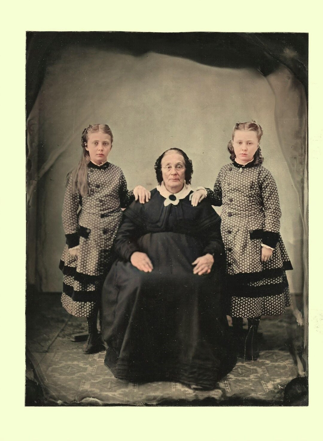 Antique Colorized Photograph With Original Black and White - Etsy