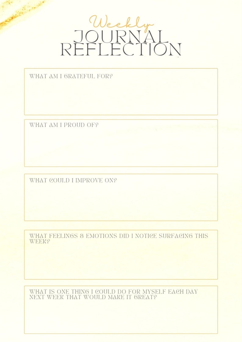 Weekly Habit Tracker Printable/ Reflection, Personal Habit Tracker ...