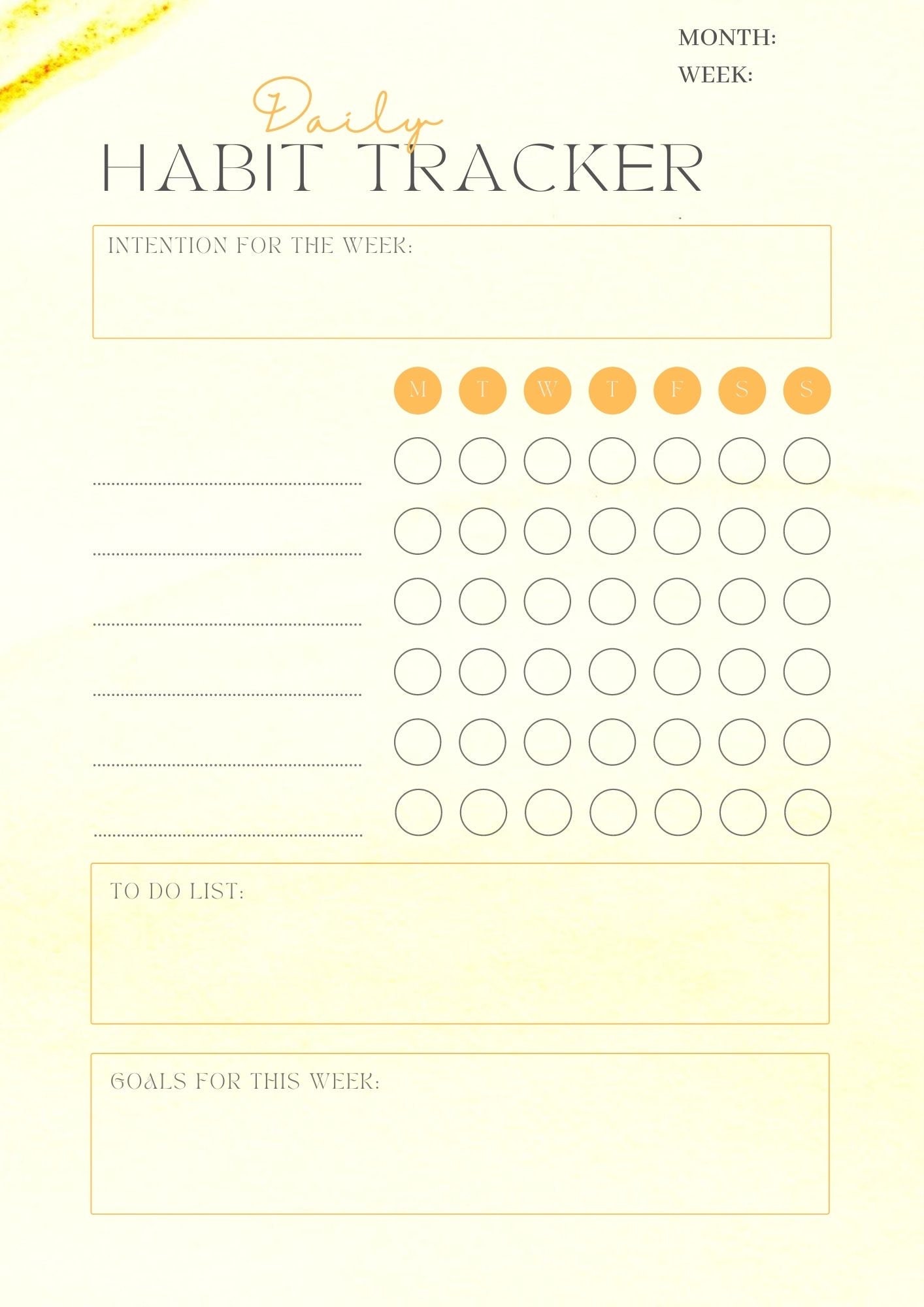 Weekly Habit Tracker Printable/ Reflection, Personal Habit Tracker ...