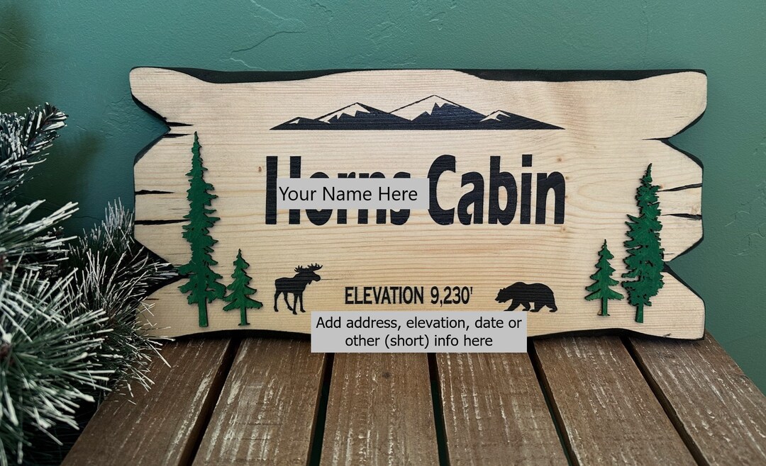 Personalized Wood Engraved Signs for Home or Cabin - 3D Layered Cut and ...