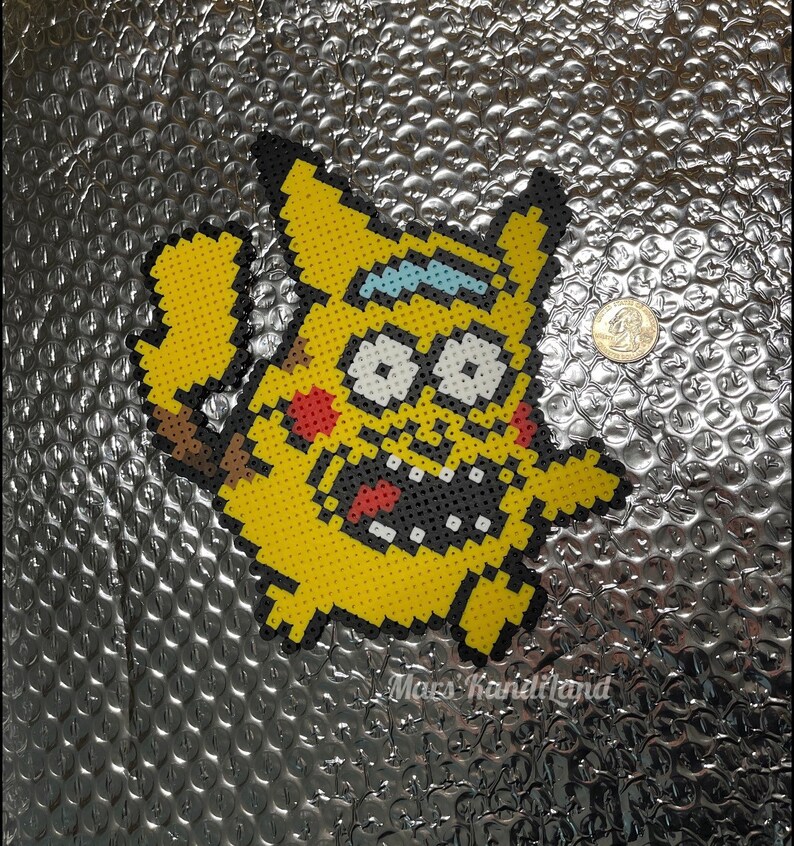 Pika-rick Pikachu Rick Perler - Etsy