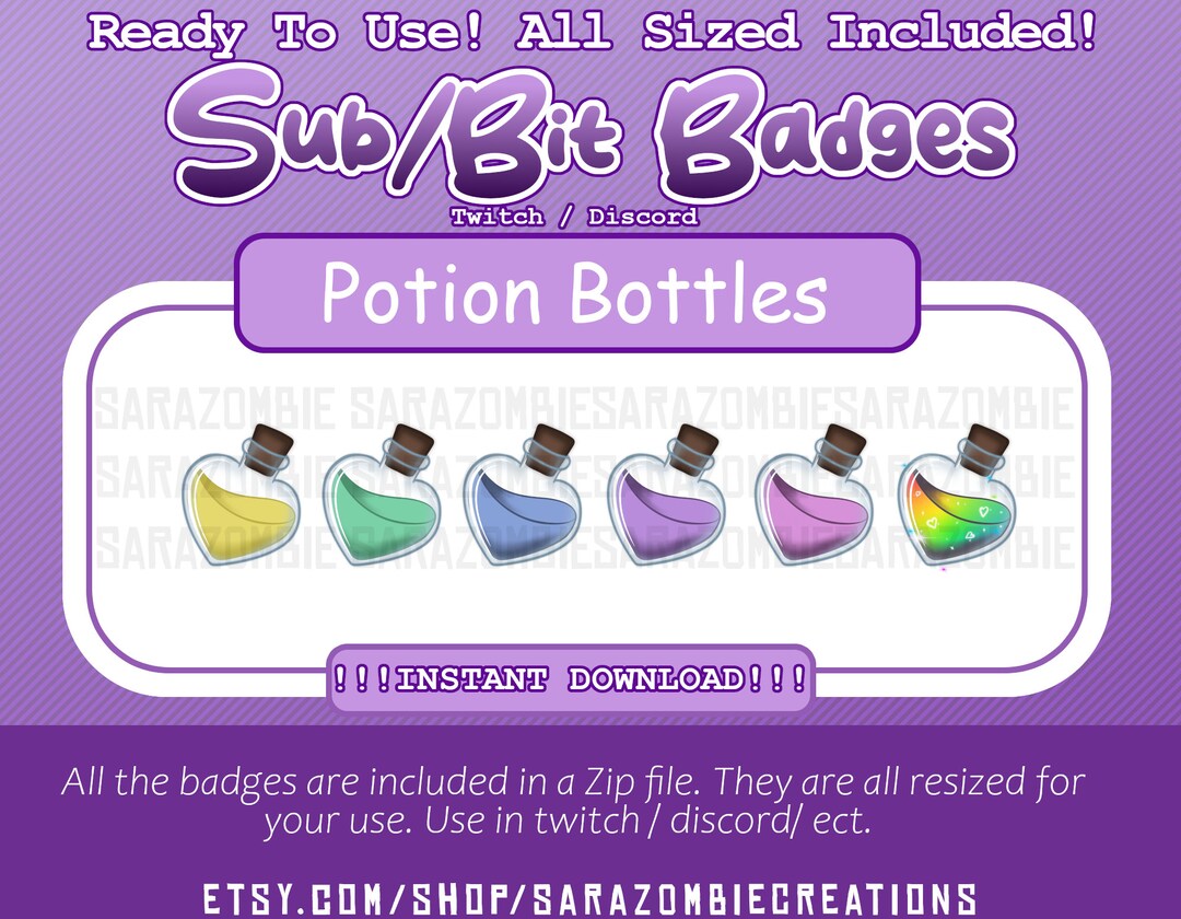 Pastel Potion Bottles for Twitch - Etsy