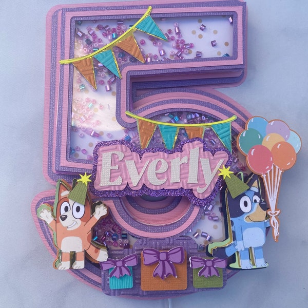 Bluey Number Cake Topper - Etsy