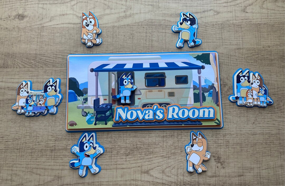Bluey Cardstock Signage Bingo Bluey Kids Birthday Party Decor Blue Dog ...