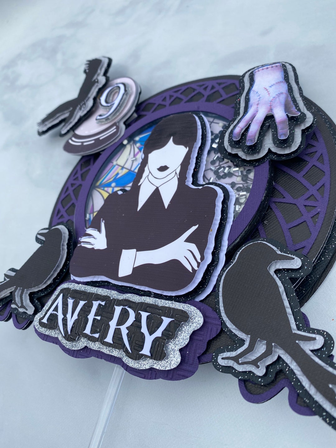 Wednesday Light up , Shaker, Wobble Action Cake Topper Addams Light up ...