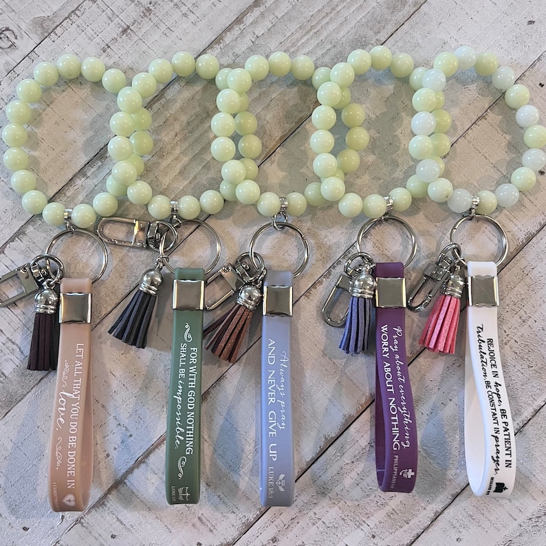 Green Glow in the Dark Christian Quote Keychain| Inspirational Keychain ...