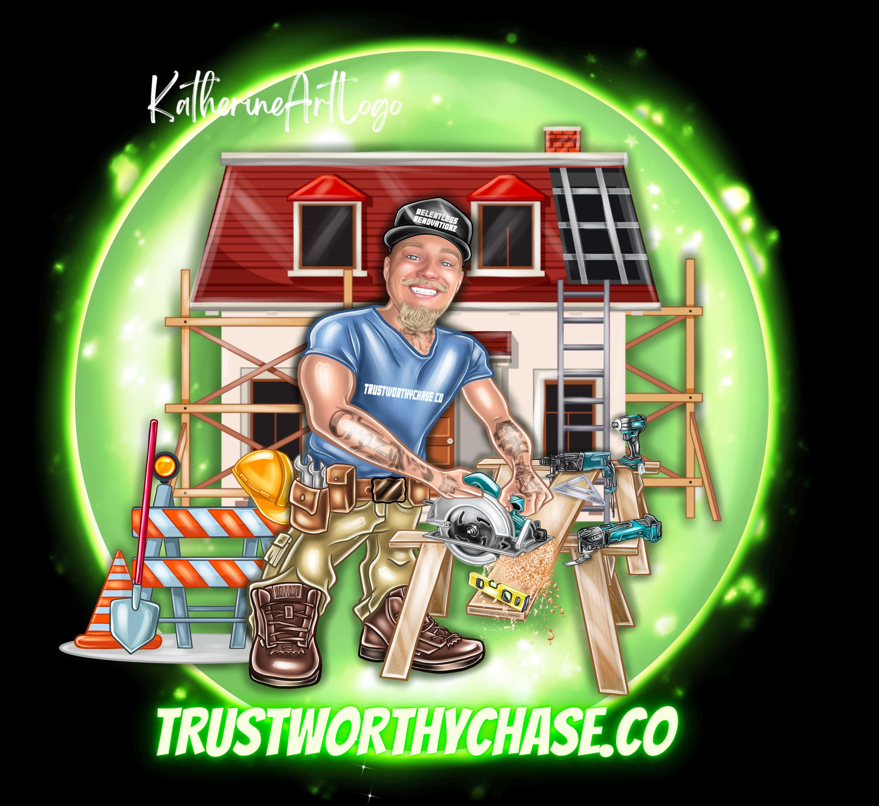 Home Construction Cartoon Logos House Construction Logo Vector Art,