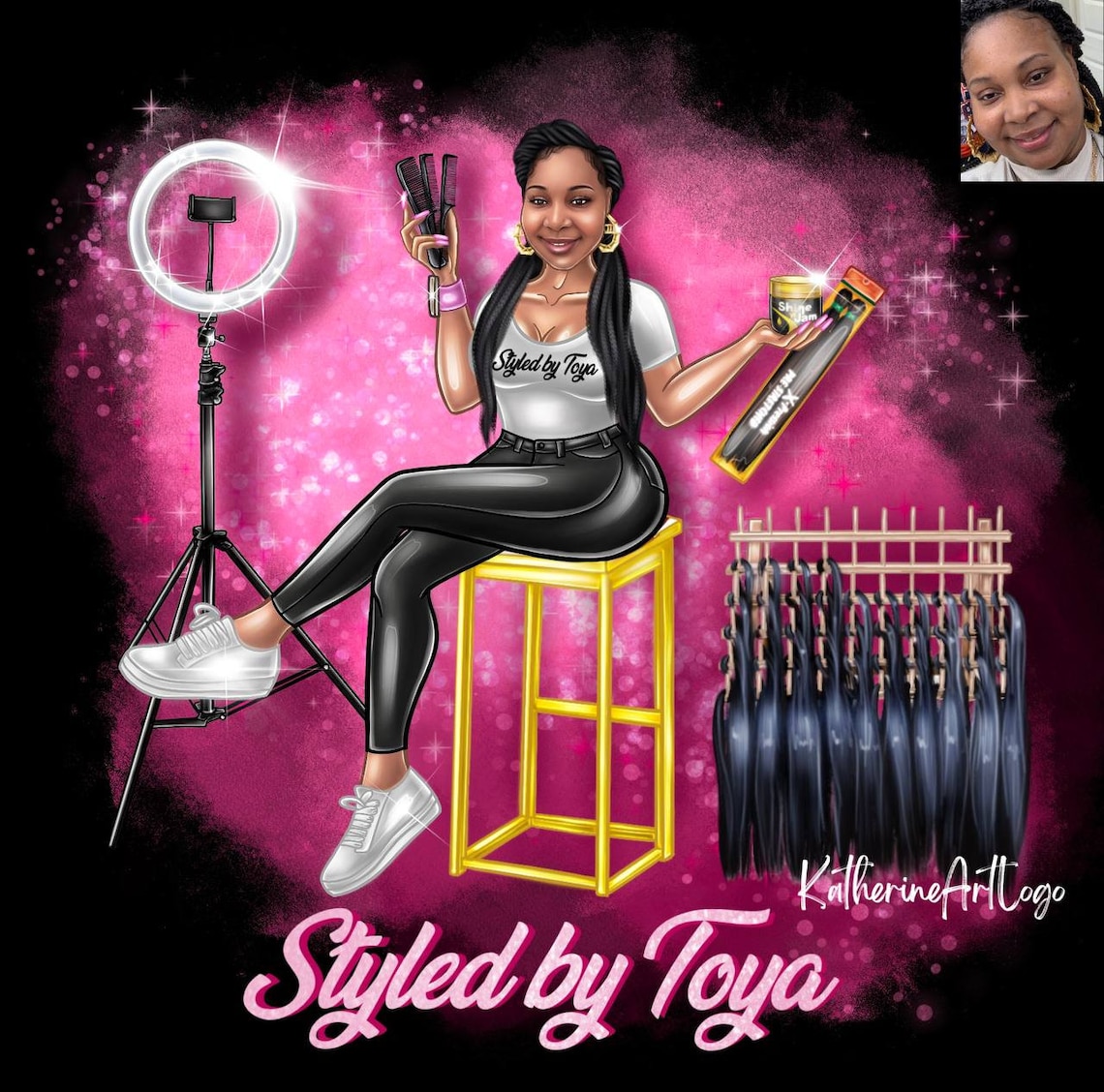 Hair Bundles Cartoon Logohair Extensions Business Logowig - Etsy