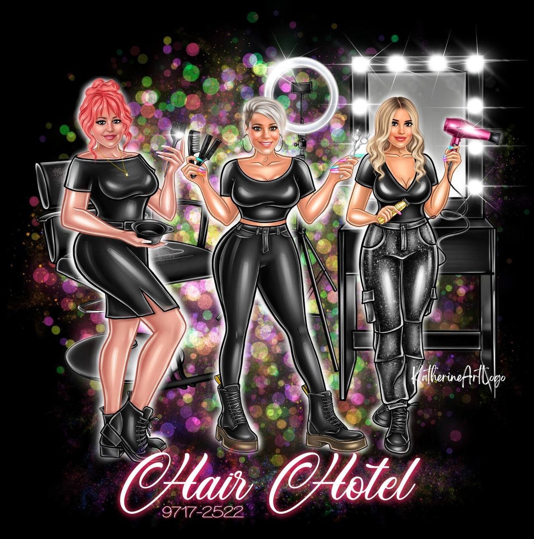 Custom Hairdresser Cartoon Logo, Beauty Salon Portrait (digital File ...