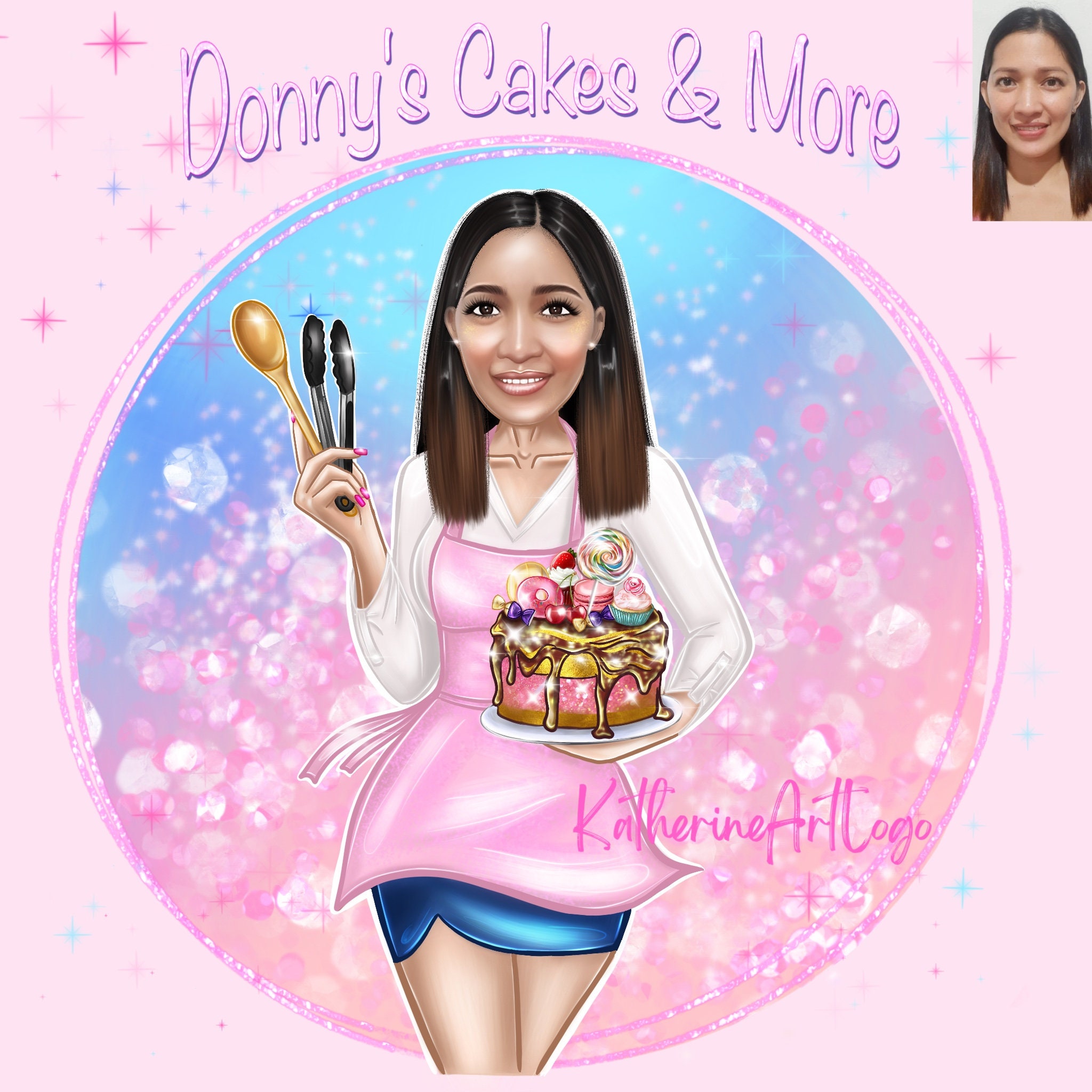 Bakery Cartoon Logo, Bakery Logo Design Custom, Patisserie Cartoon Logo ...