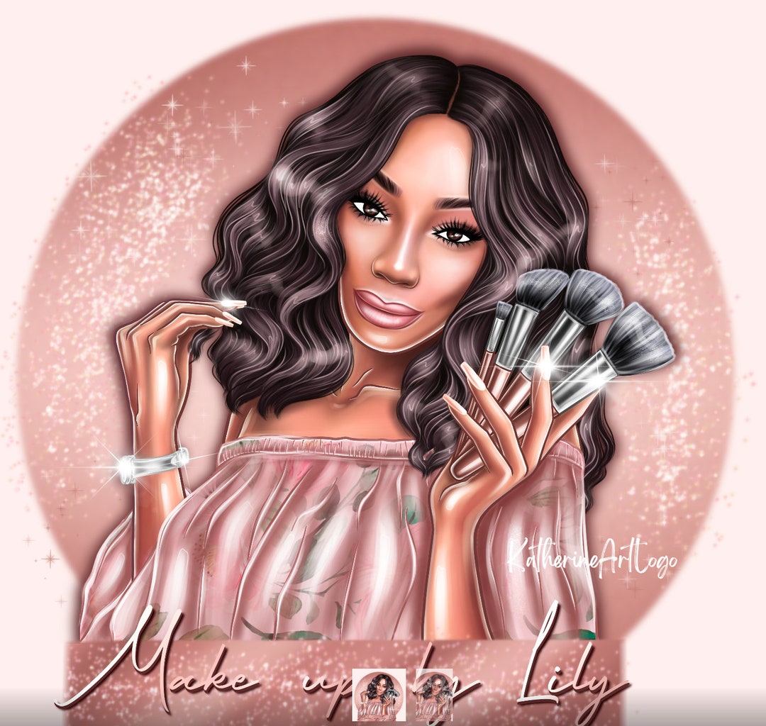 Custom Cartoon Makeup Artist Logo, PMU Artist Avatar (digital File) - Etsy