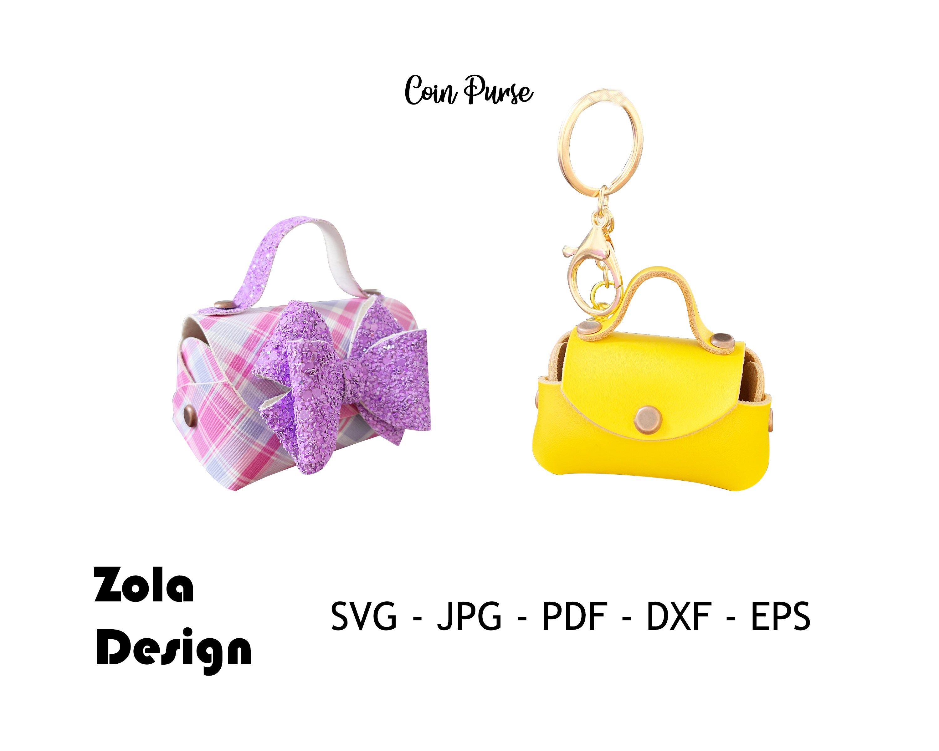 Keychain Coin Purse Template SVG coin Purse Template SVG - Etsy