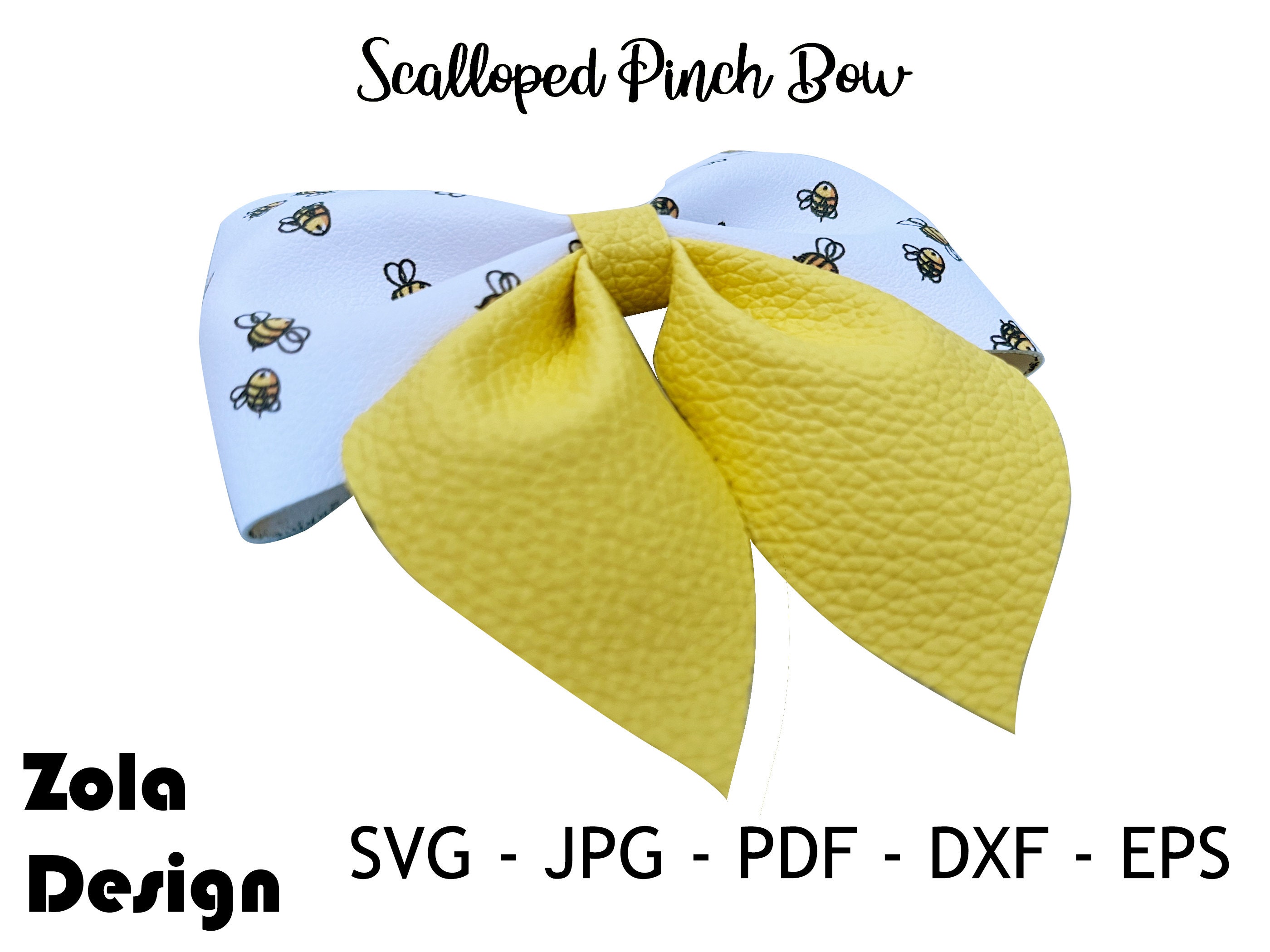 Scalloped Pinch Hairbow Template Svghairbow Template Svgbow - Etsy