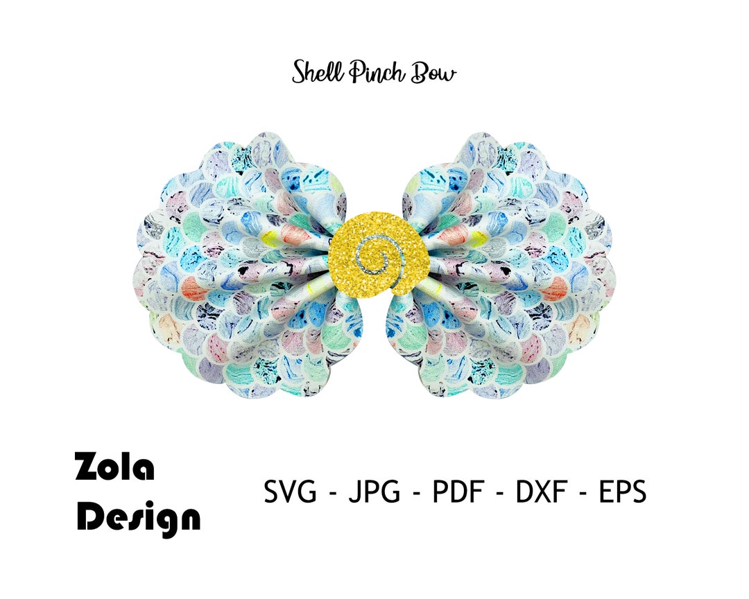 Shell Pinch Hairbow Template Svg,hairbow Template Svg,bow SVG, Faux ...