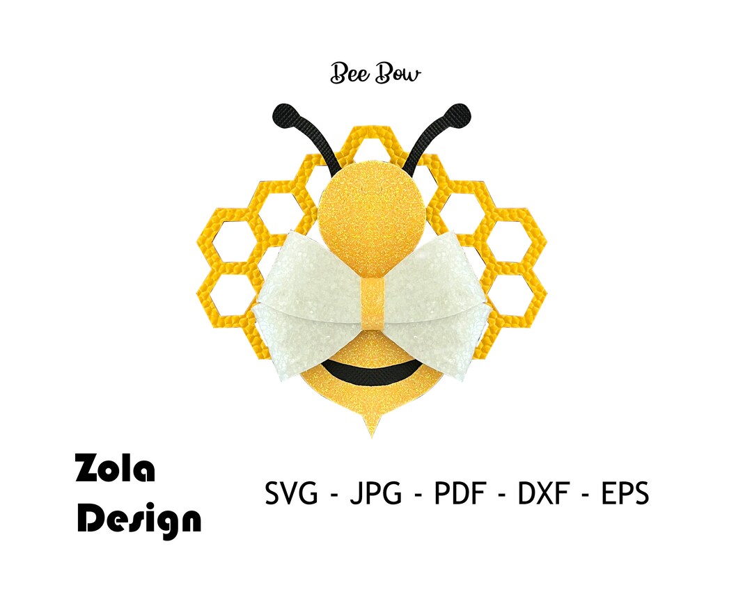 Bee Hairbow Template SVG | Hairbow Template SVG | Hairbow Svg | Bow SVG ...