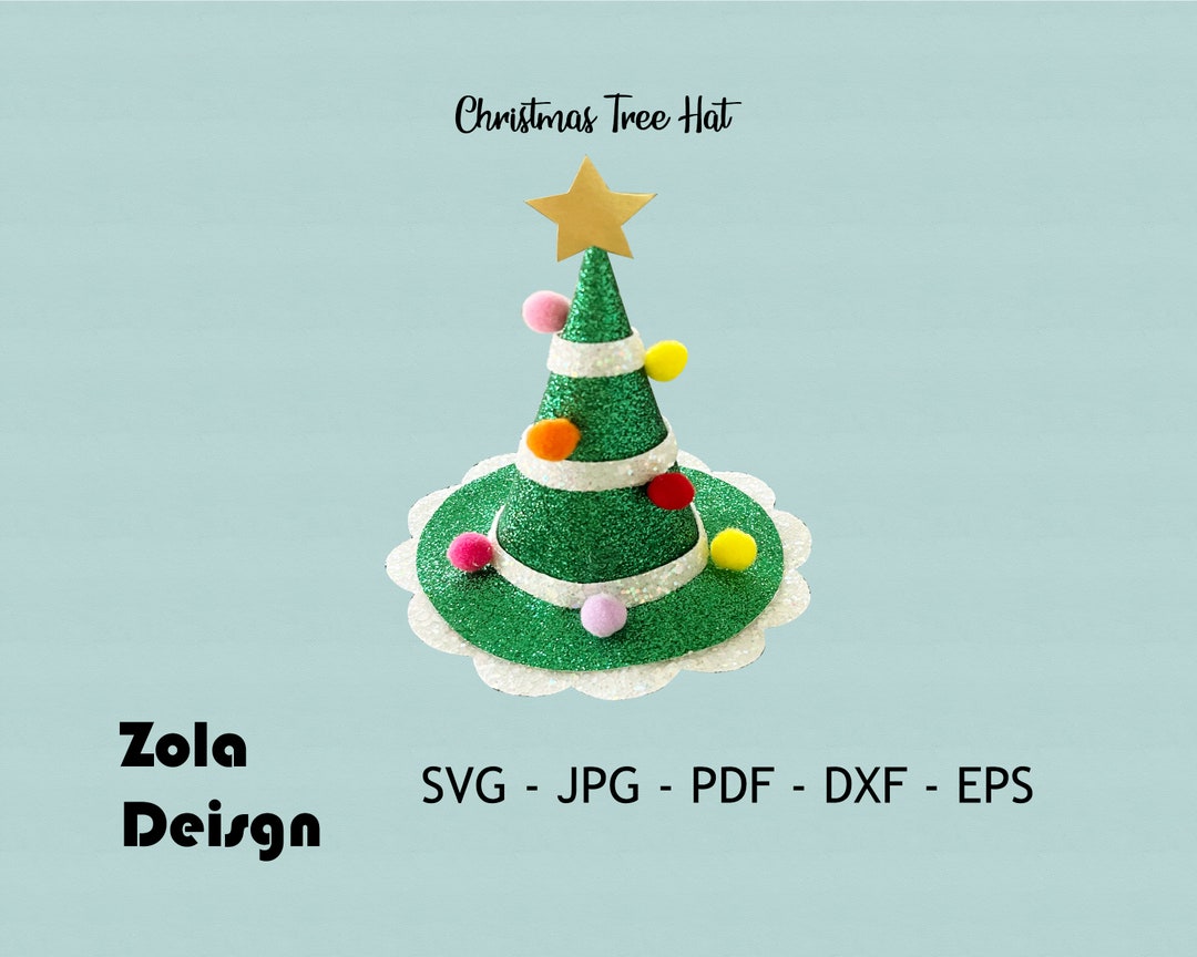 Christmas Tree Hat Template SVG | Hat Template SVG | Top Hat Template ...