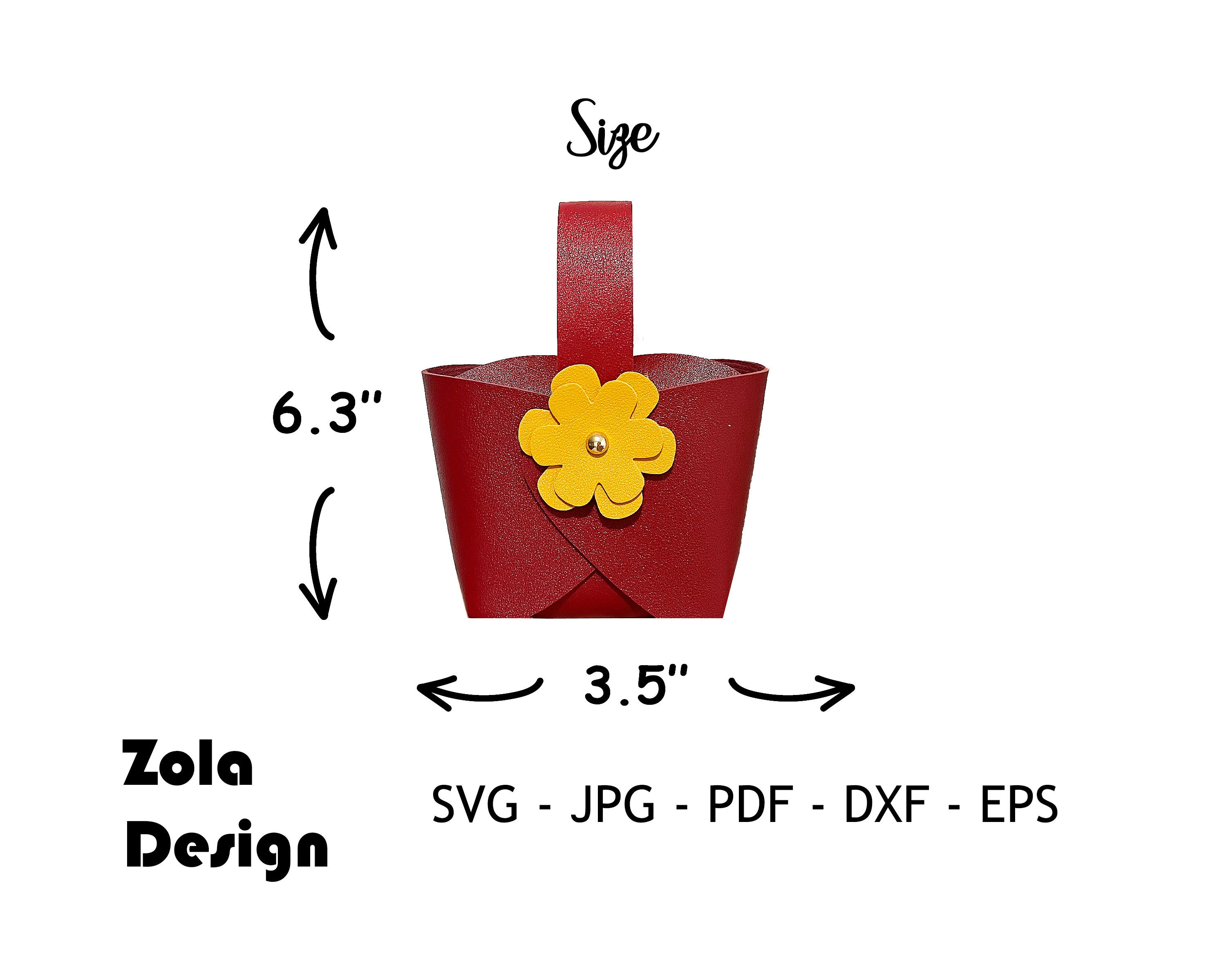 Flower Bucket Svg Gift Bag Template Svg Coin Purse - Etsy Singapore