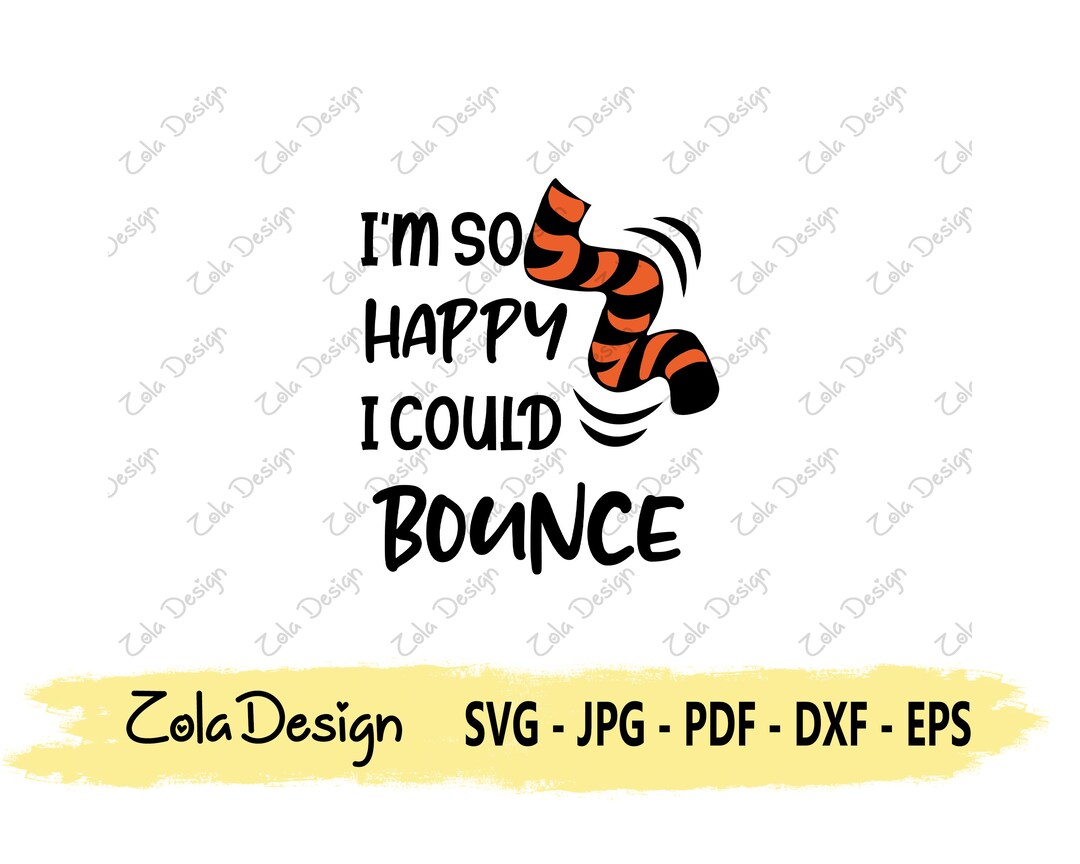 Bounce Svg | Tigger Tail SVG | Tiger Svg | Funny Quote SVG | Tshirt ...