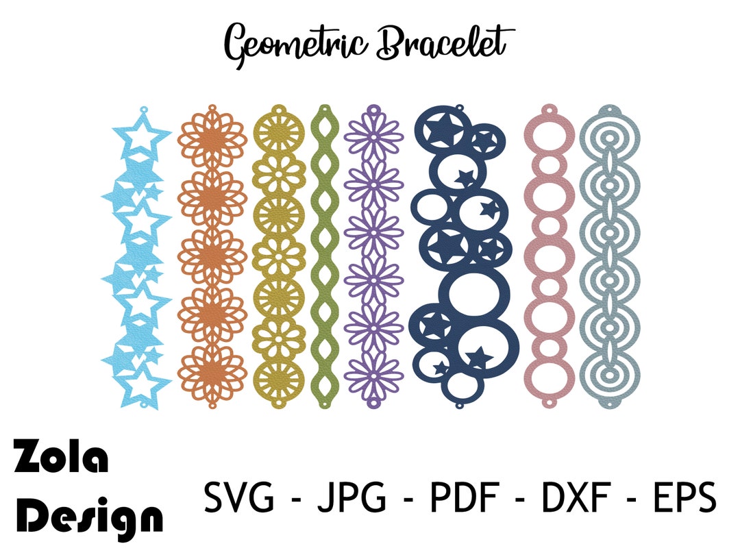 Geometric Bracelet Template SVG | Leather Bracelet SVG | Bracelet ...