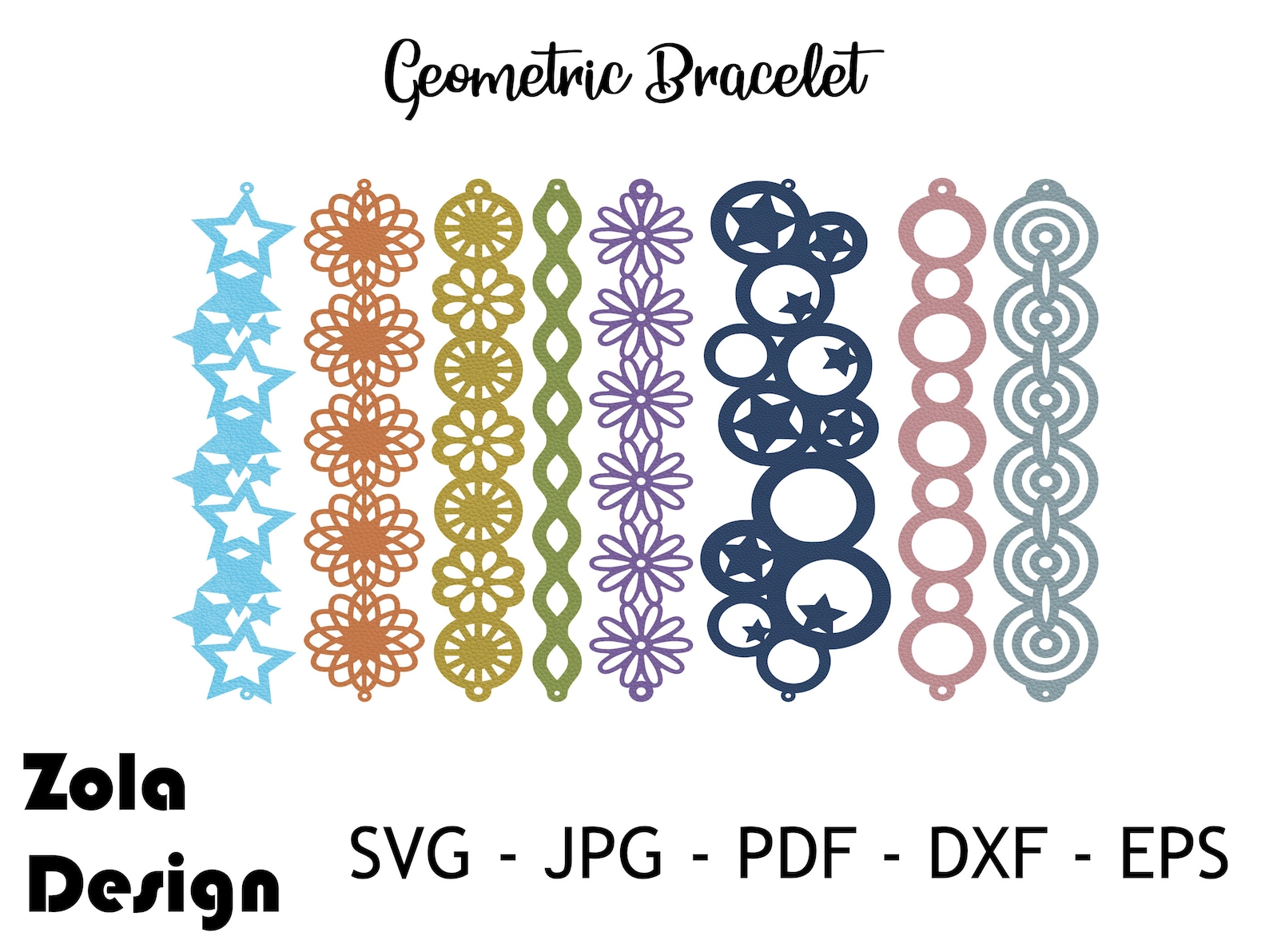 Geometric Bracelet Template SVG | Leather Bracelet SVG | Bracelet ...