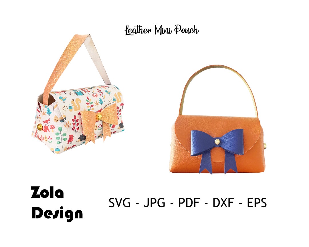 Leather Mini Pouch Svg | Gift Bag Template Svg | Coin Purse Template ...
