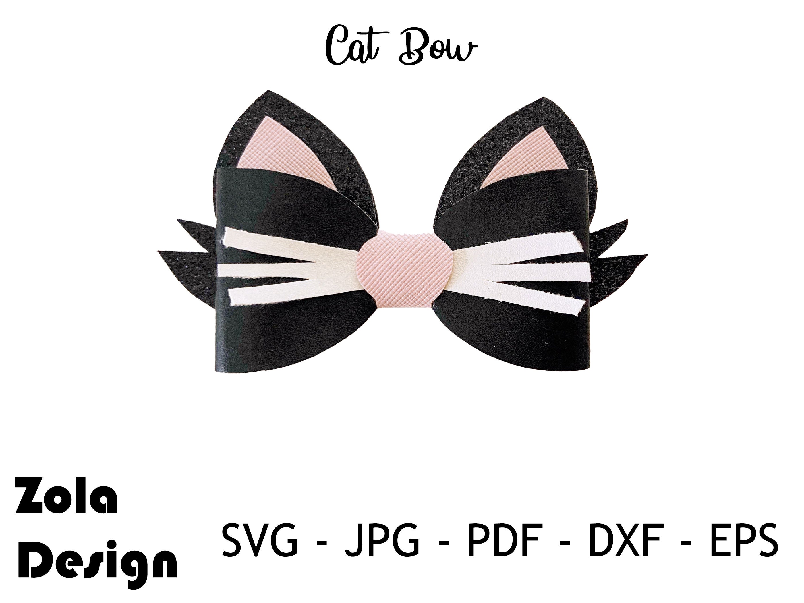 Cat Hairbow Template Svghairbow Template Svgbow Template | Etsy