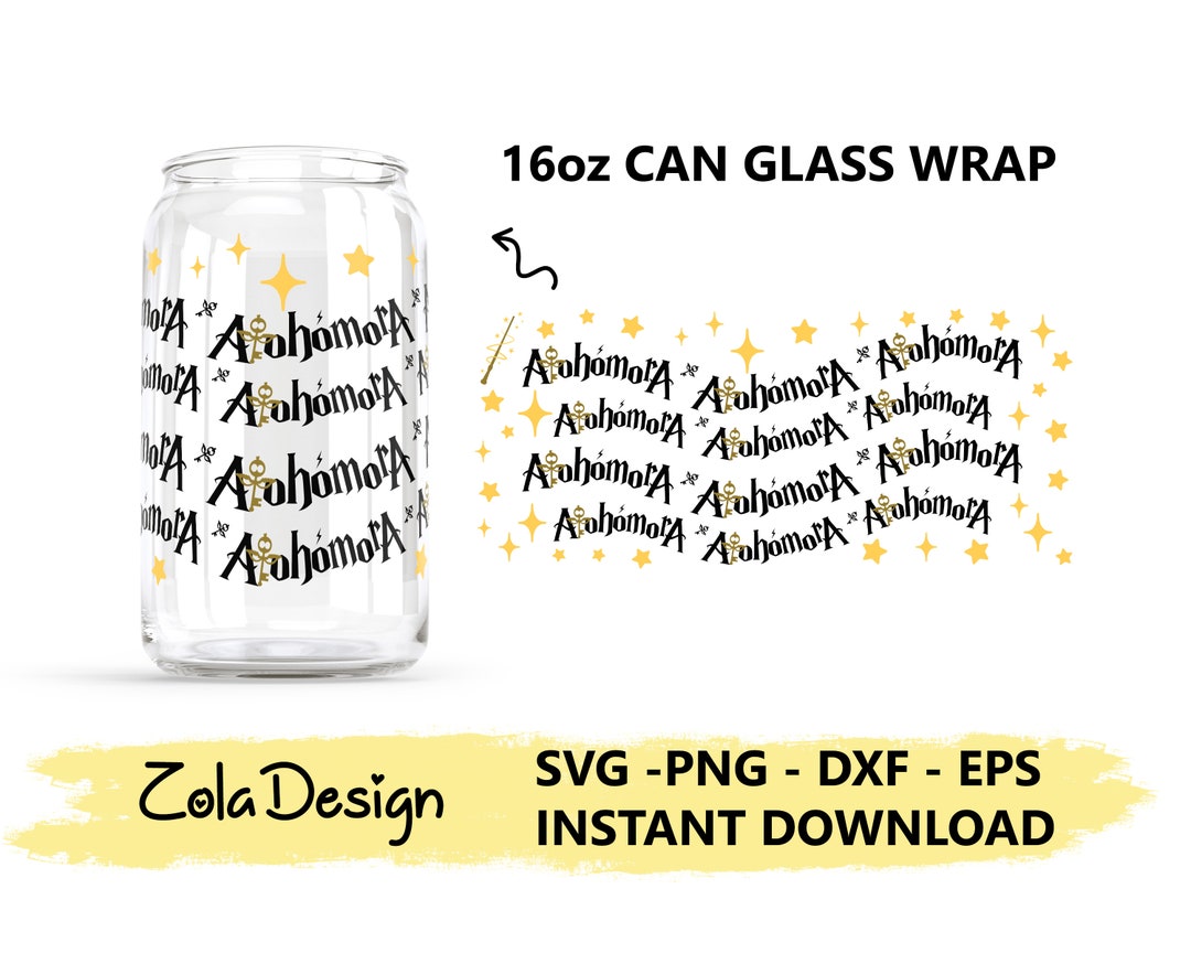 Wizard Alohomora LIBBEY Can Glass 16oz SVG | Libbey Glass Svg | Harry ...