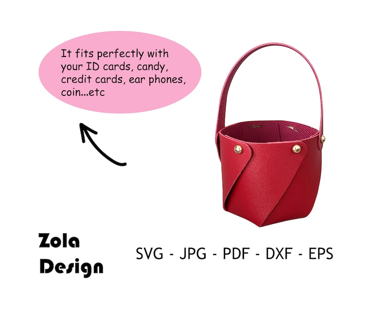 Leather Bucket Svg Gift Bag Template Svg Coin Purse - Etsy