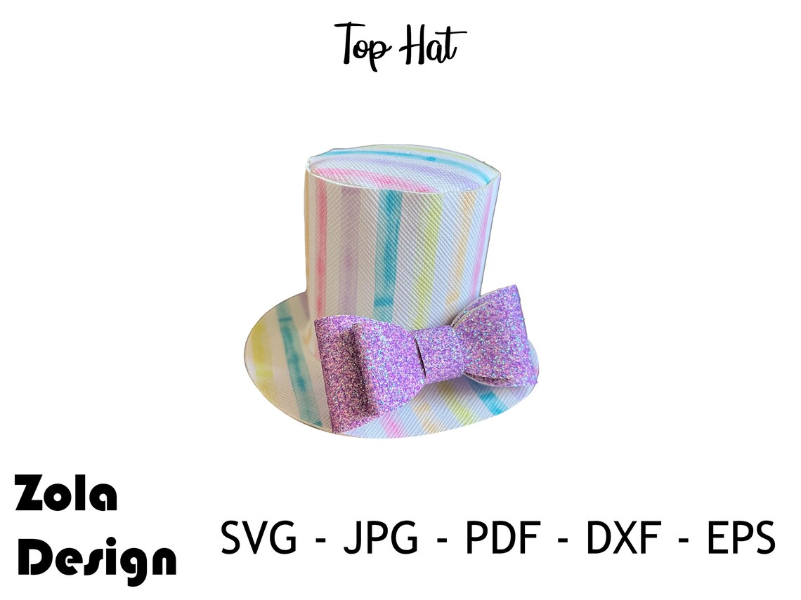 Mini Top Hat Template SVG Hat Template Svghairbow Template | Etsy