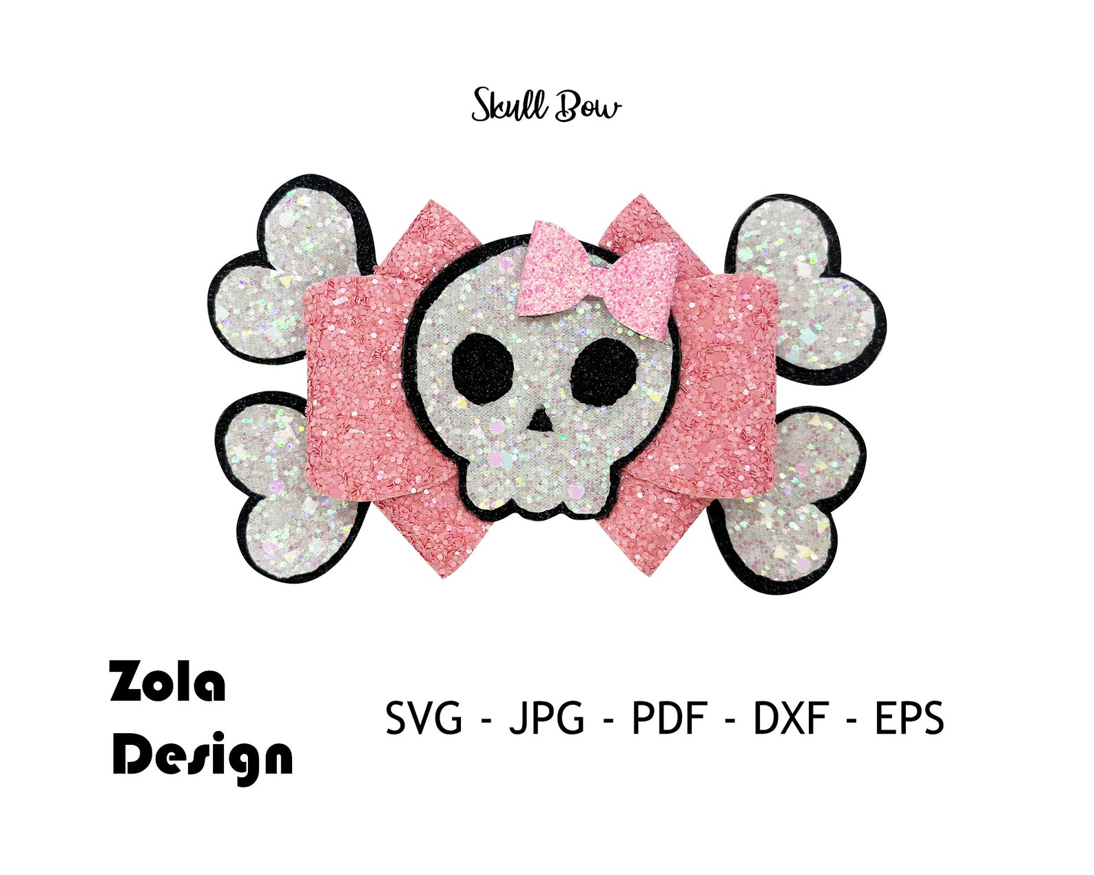 Skull Hairbow Template SVG | Hairbow Template SVG | Bow SVG | Leather ...