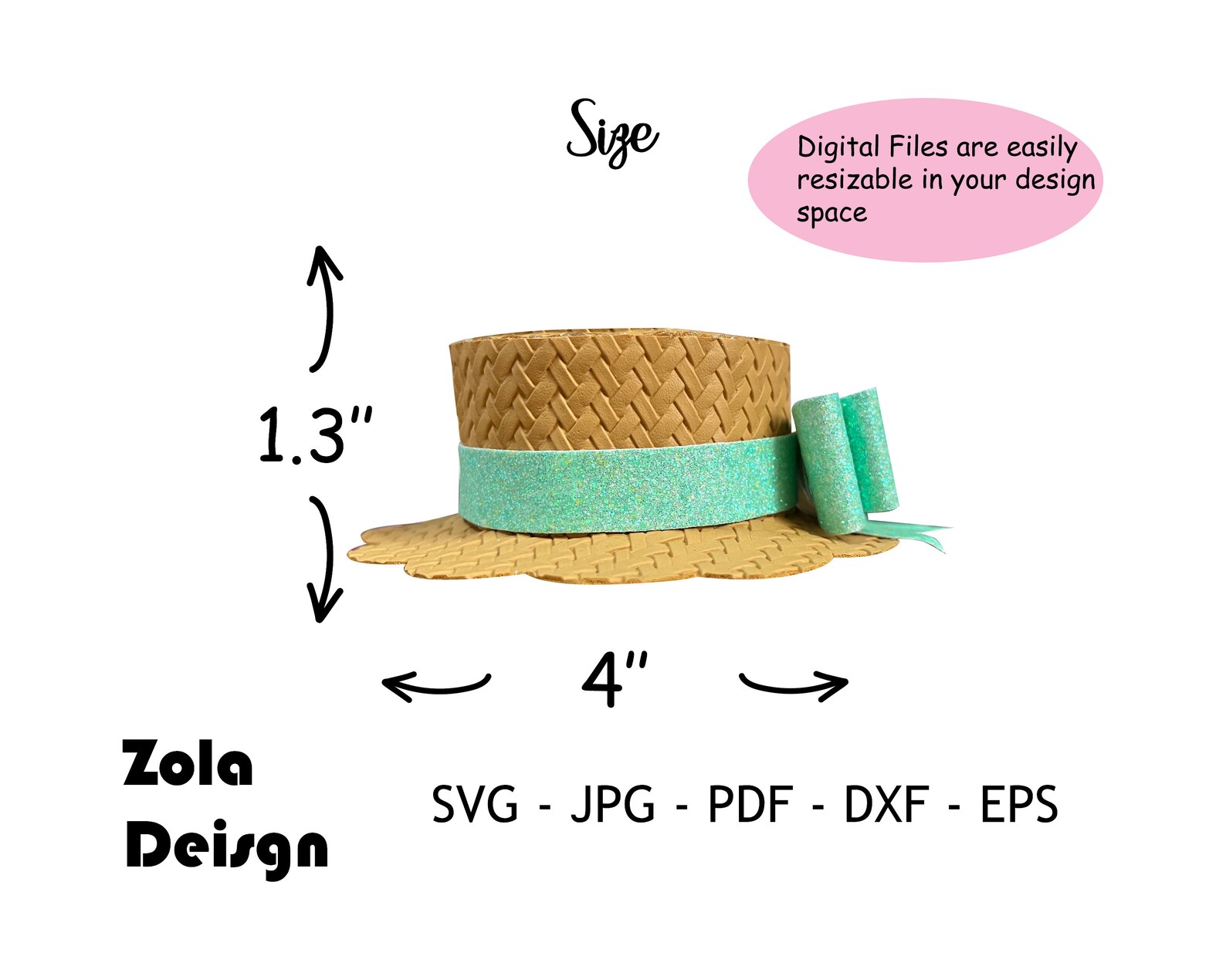 Girl Summer Straw Hat Template SVG Hat Template Svghairbow | Etsy