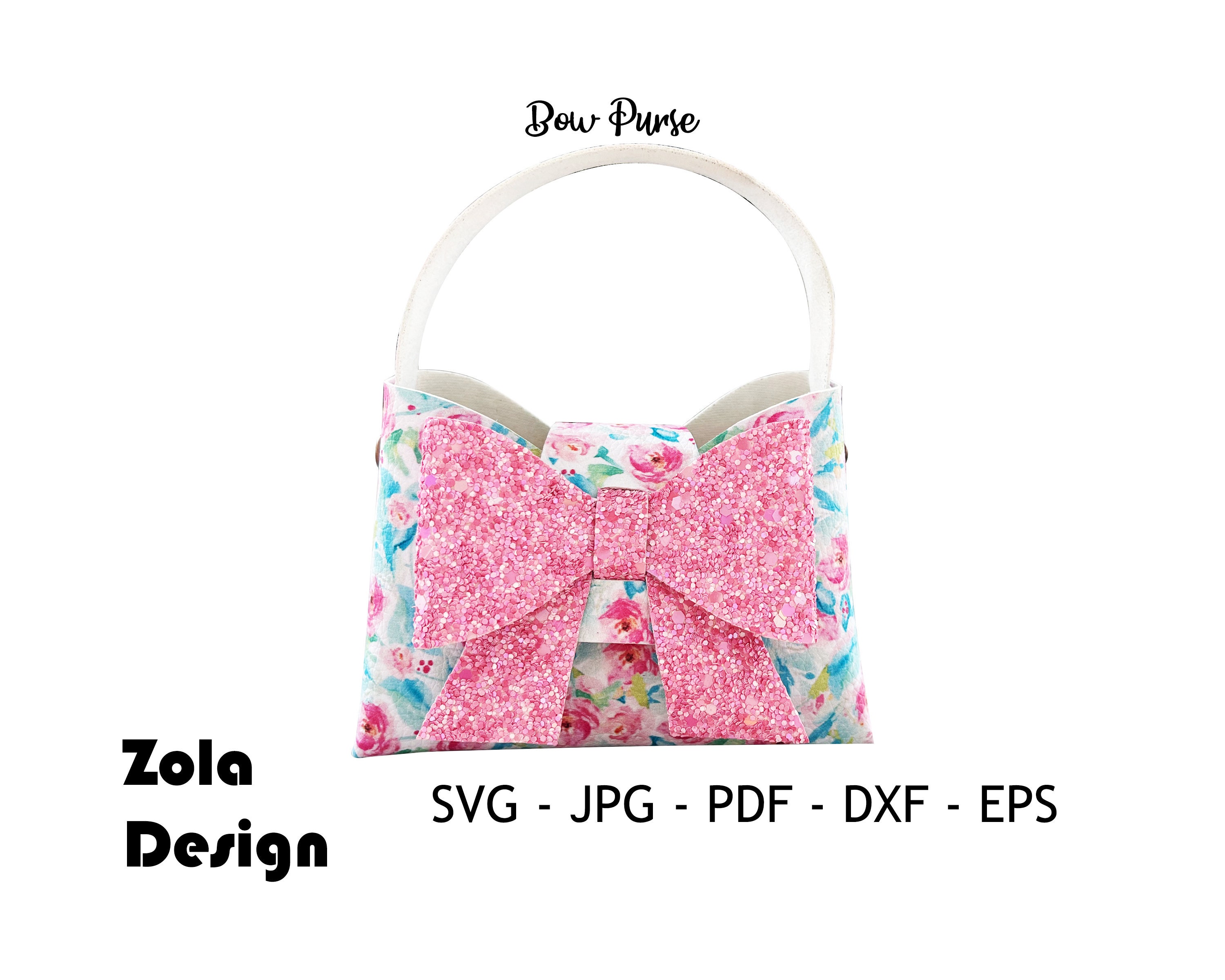 Bow Purse Template SVG coin Purse Template SVG Faux Leather - Etsy