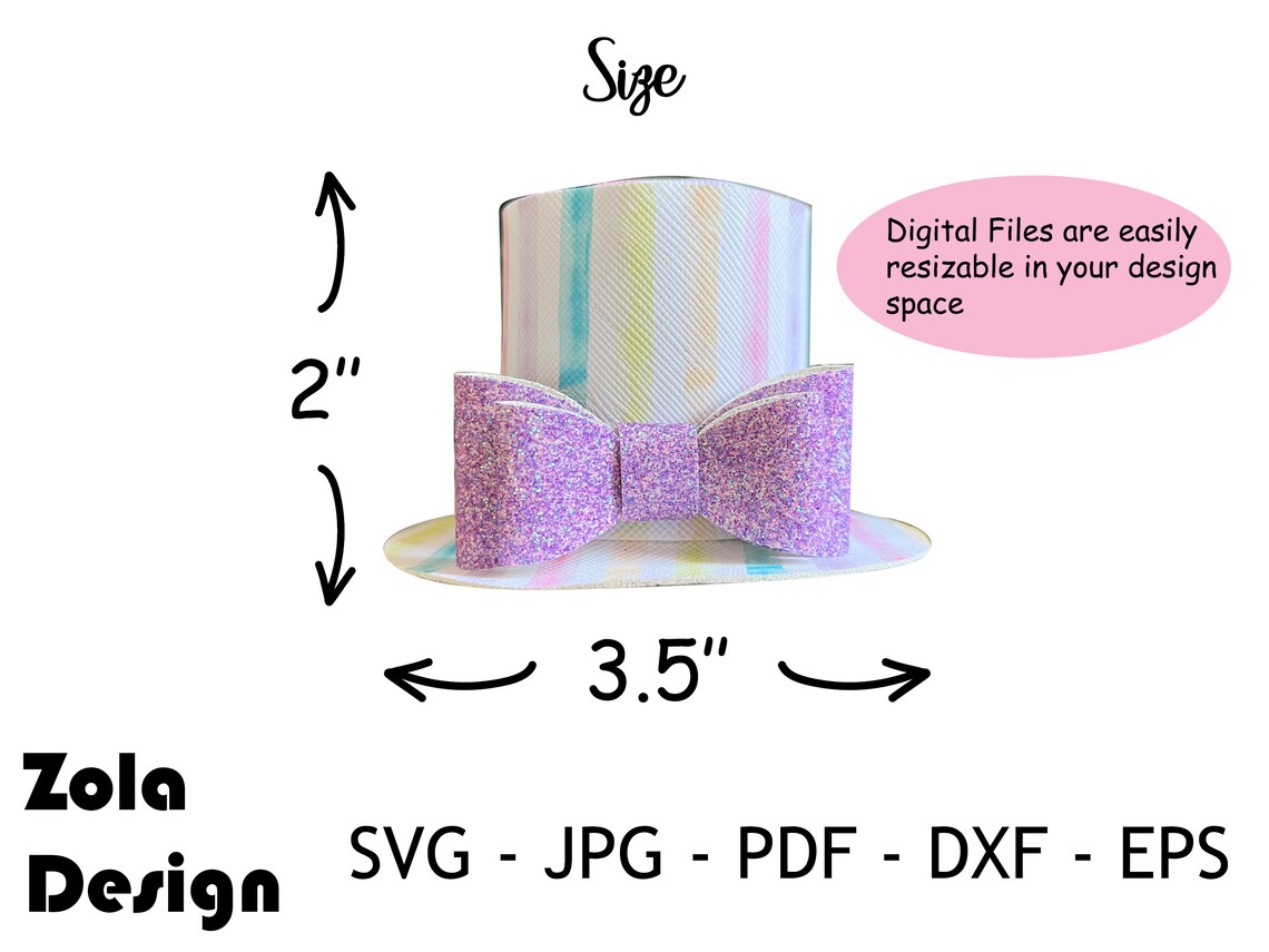 Mini Top Hat Template SVG Hat Template Svghairbow Template | Etsy