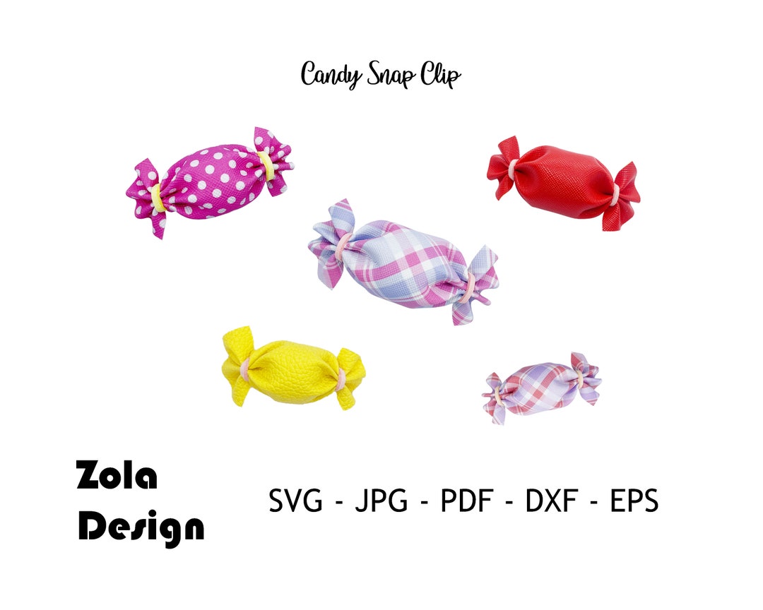 Candy Snap Clip Template SVG | Snap Clip Template SVG | Bow Template ...