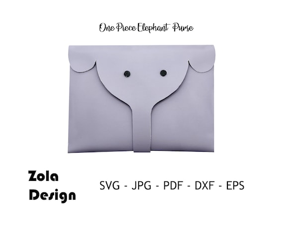 One Piece Elephant Purse Template Svgcoin Purse Template - Etsy