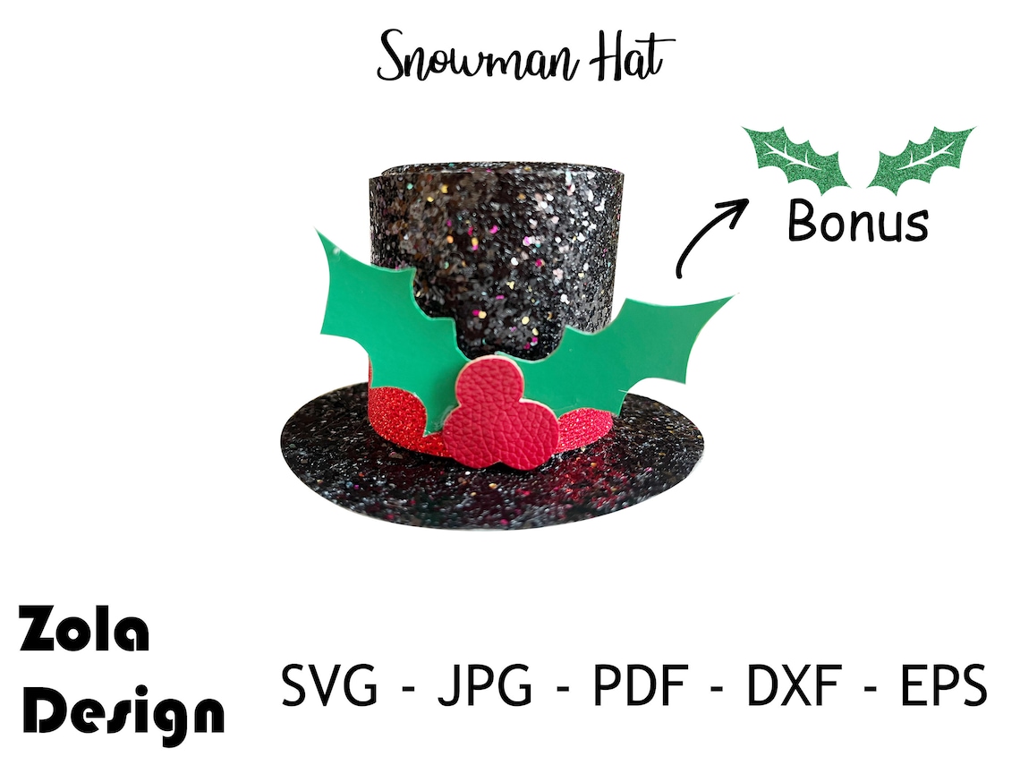 Christmas Snowman Hat Template SVG Hat Template SVG Top - Etsy
