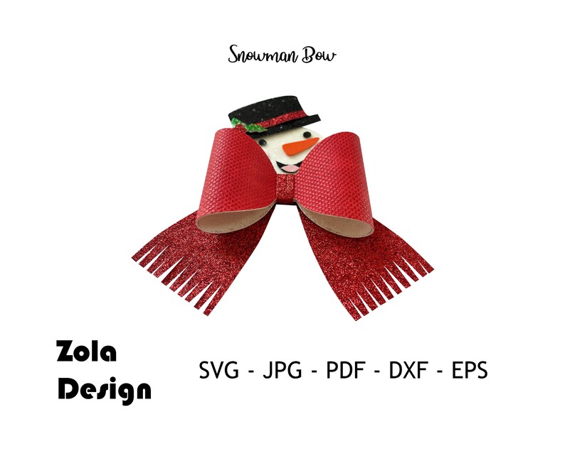 Christmas Snowman Bow Template SVG Hairbow Template SVG - Etsy