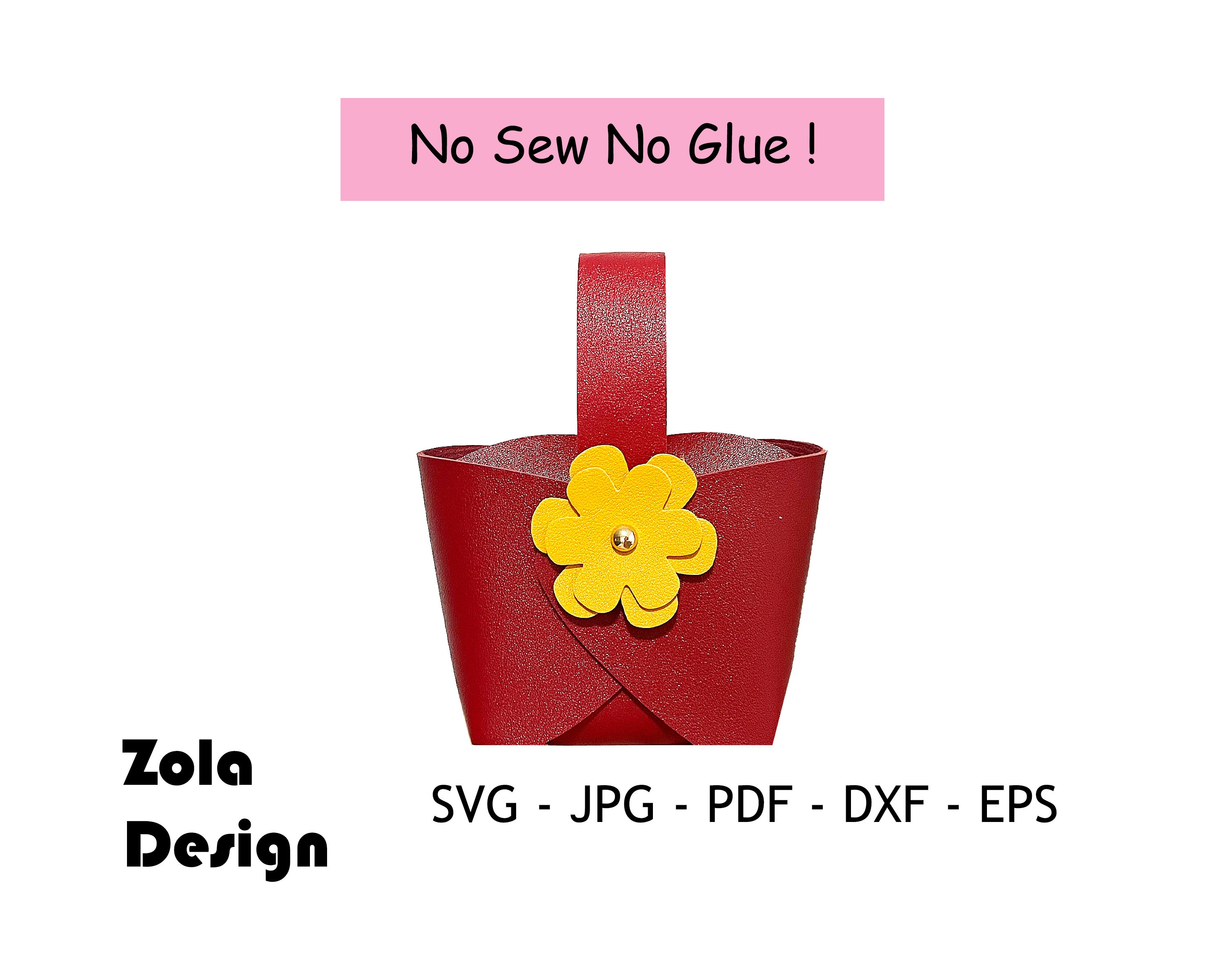 Flower Bucket Svg Gift Bag Template Svg Coin Purse - Etsy Singapore