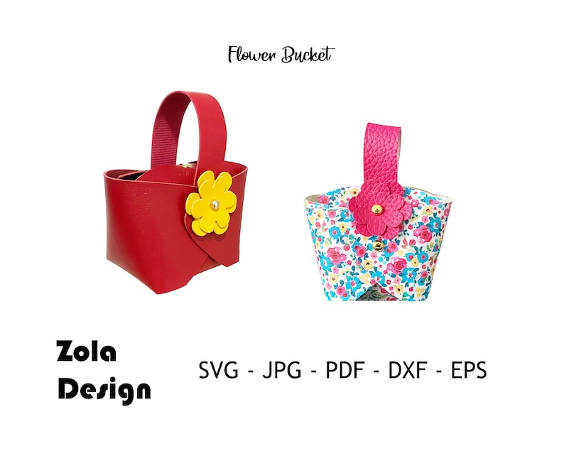 Flower Bucket Svg Gift Bag Template Svg Coin Purse - Etsy Singapore