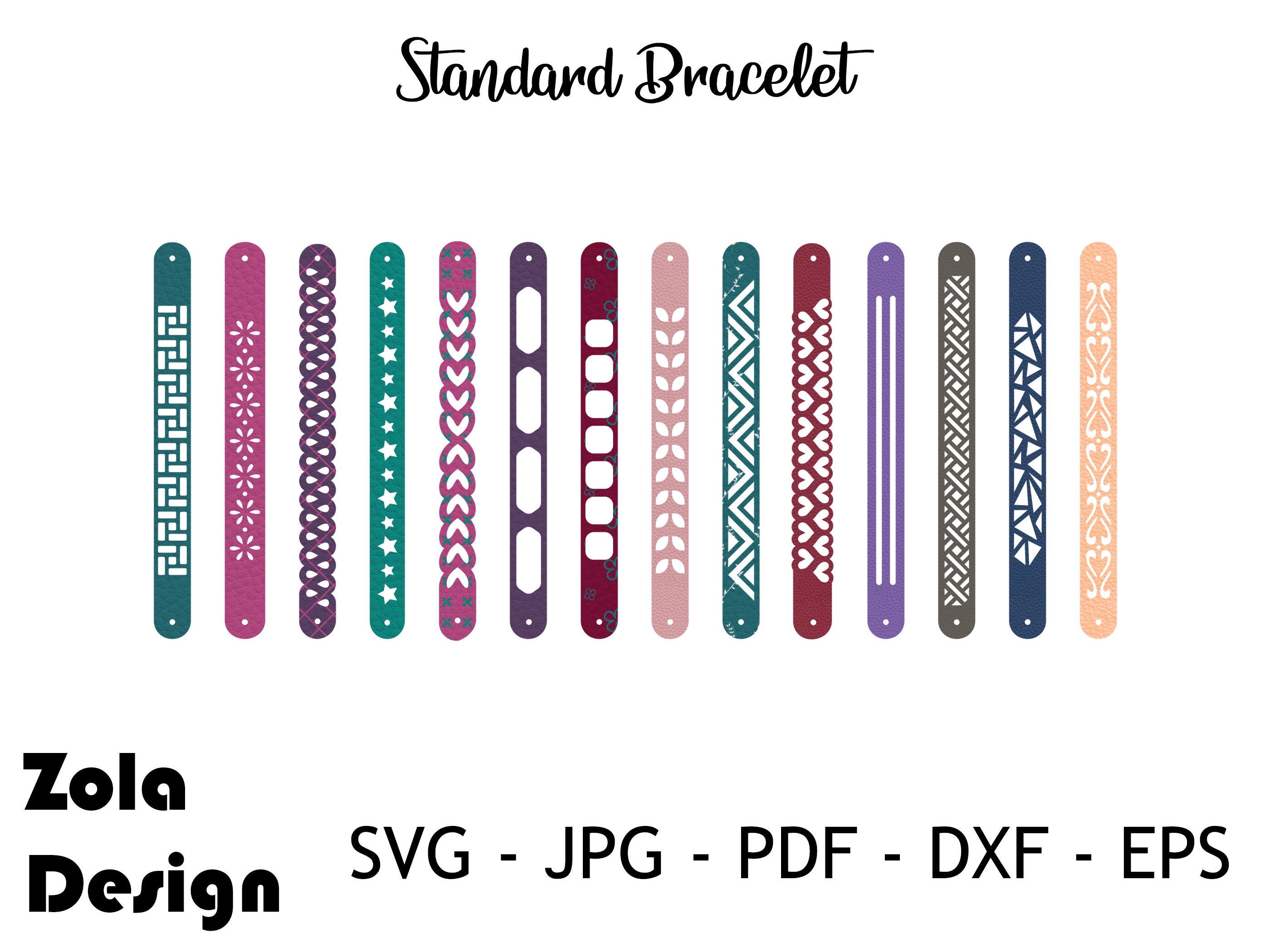 Standard Bracelet Template SVG Leather Bracelet SVG - Etsy