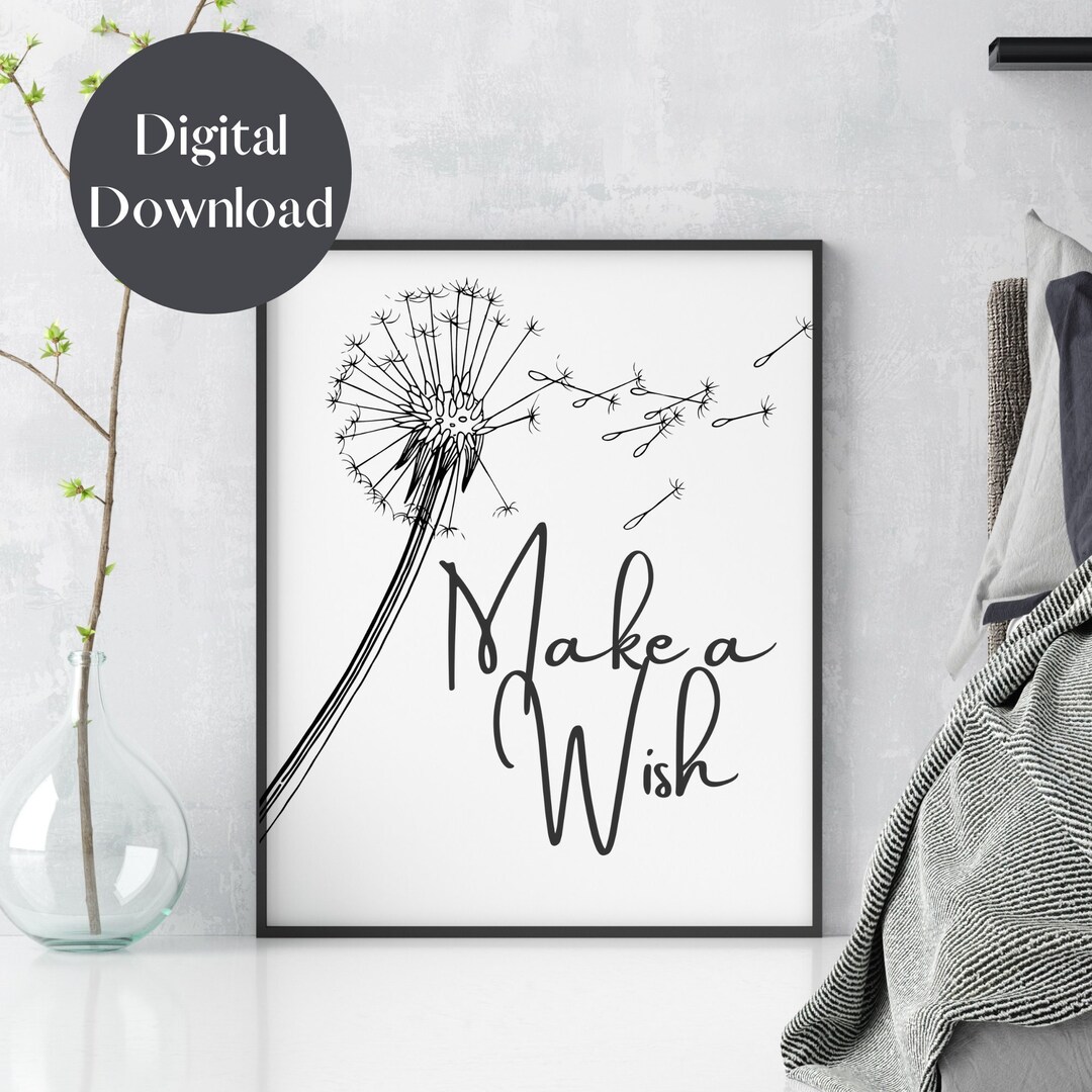 Digital Download | Make a Wish Digital Print | Digital Wall Art | Wall ...