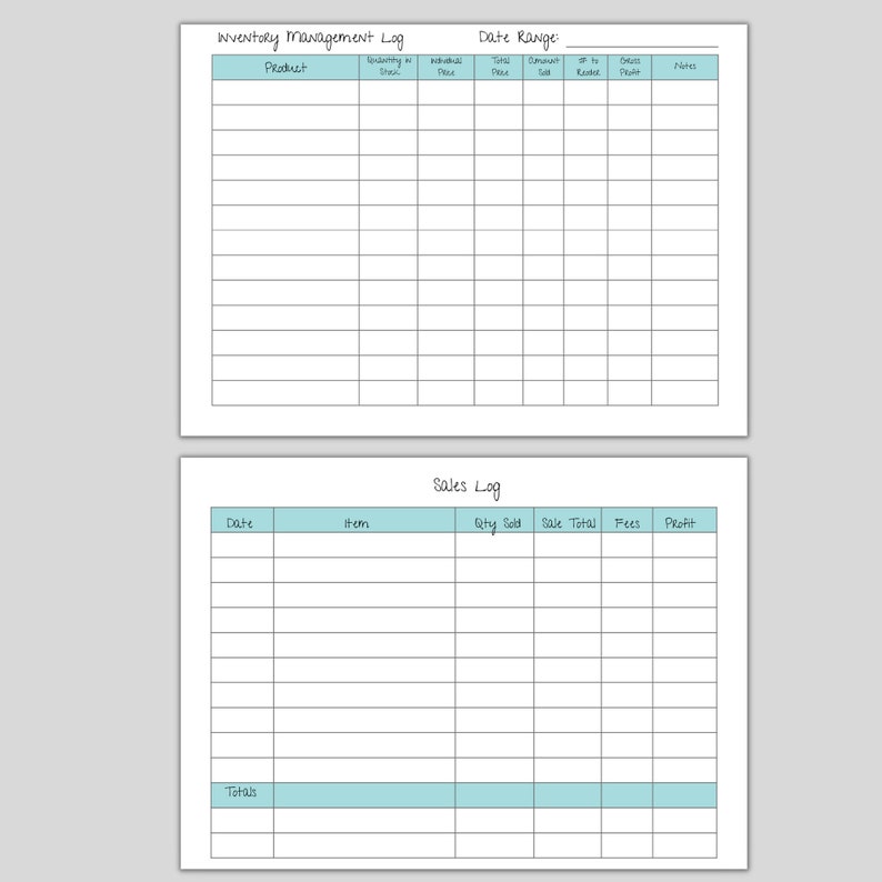Inventory Tracker Printable | Sales Tracker Log | Fillable Inventory ...