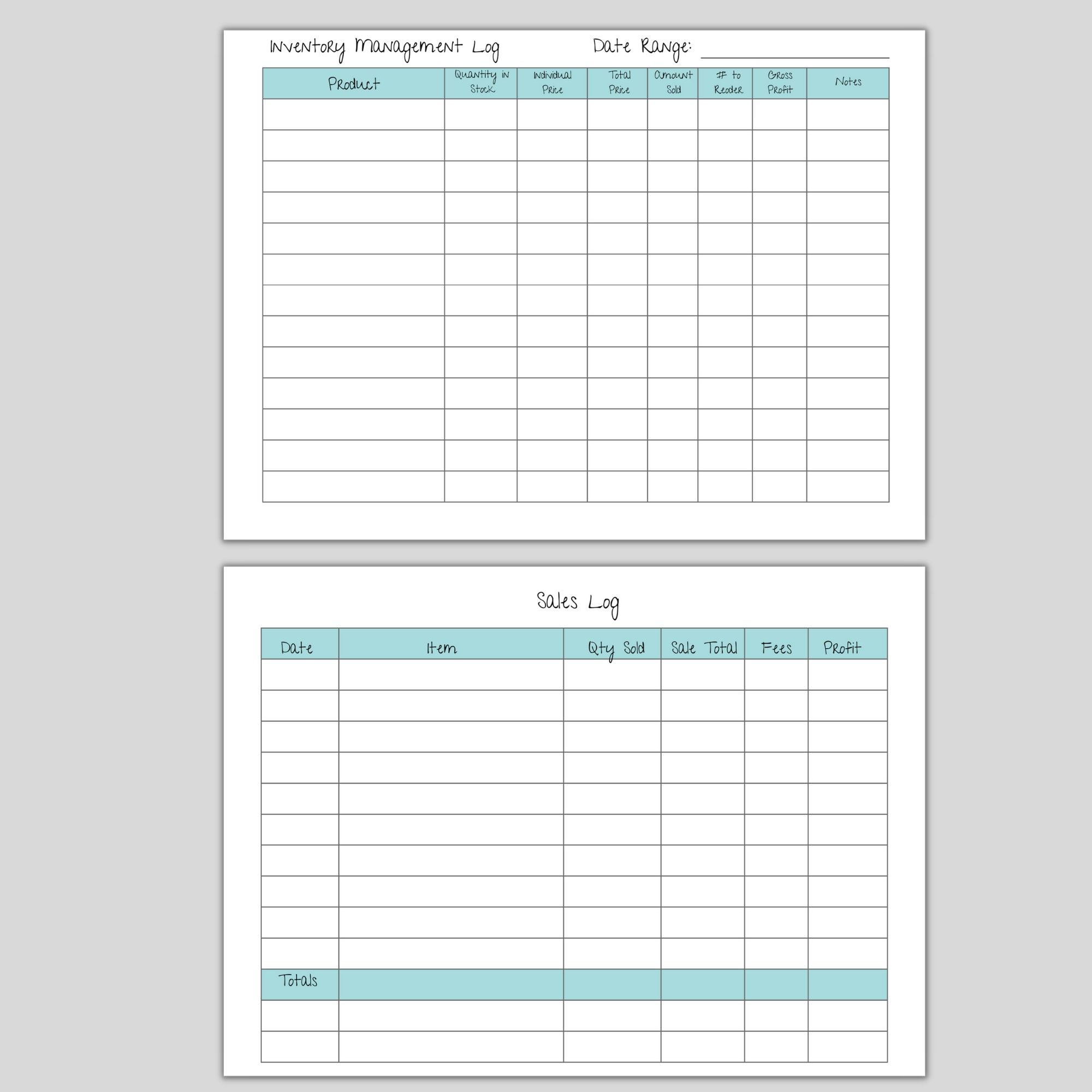 Inventory Tracker Printable | Sales Tracker Log | Fillable Inventory ...